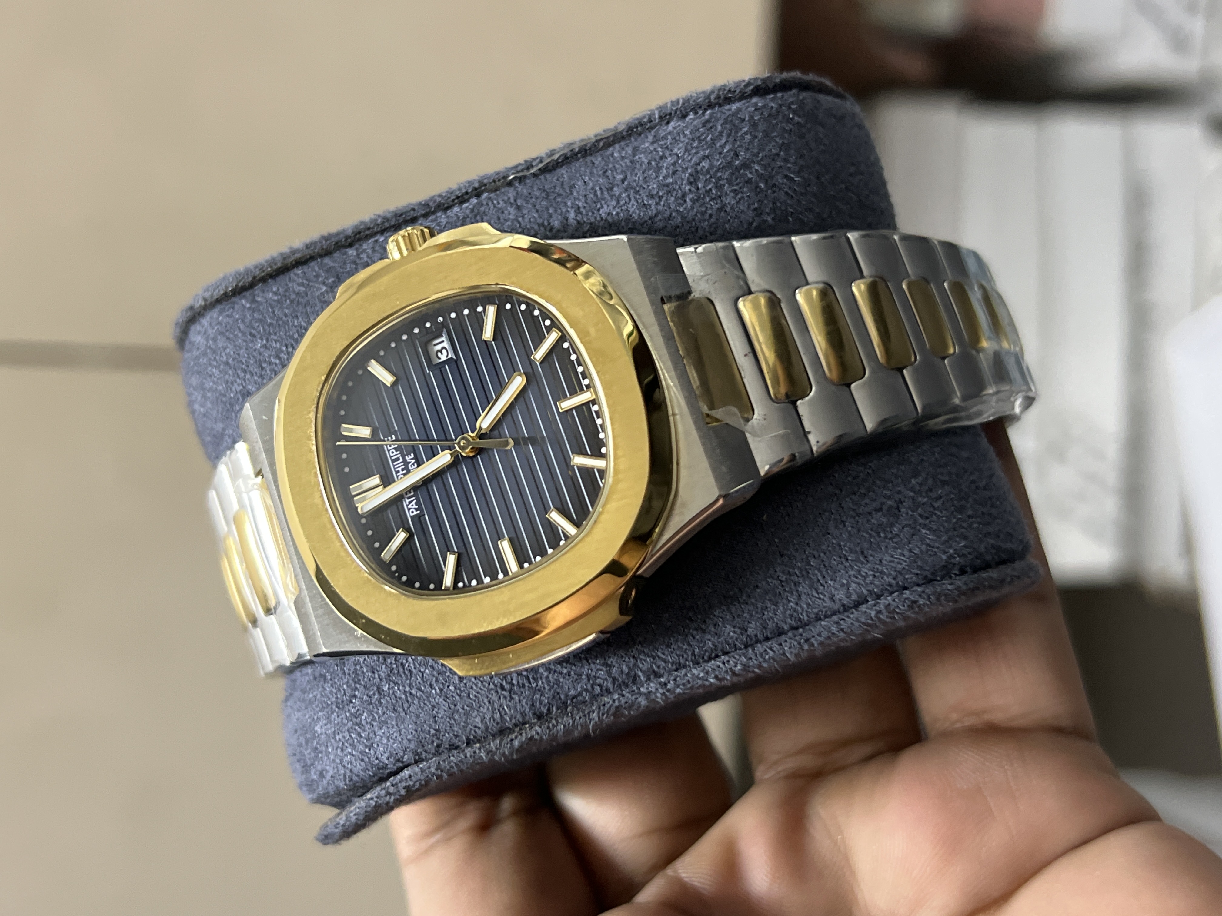 PATEK AUTO TWO TONE GOLD BLUE DIAL OFFER | Watch Legion BD