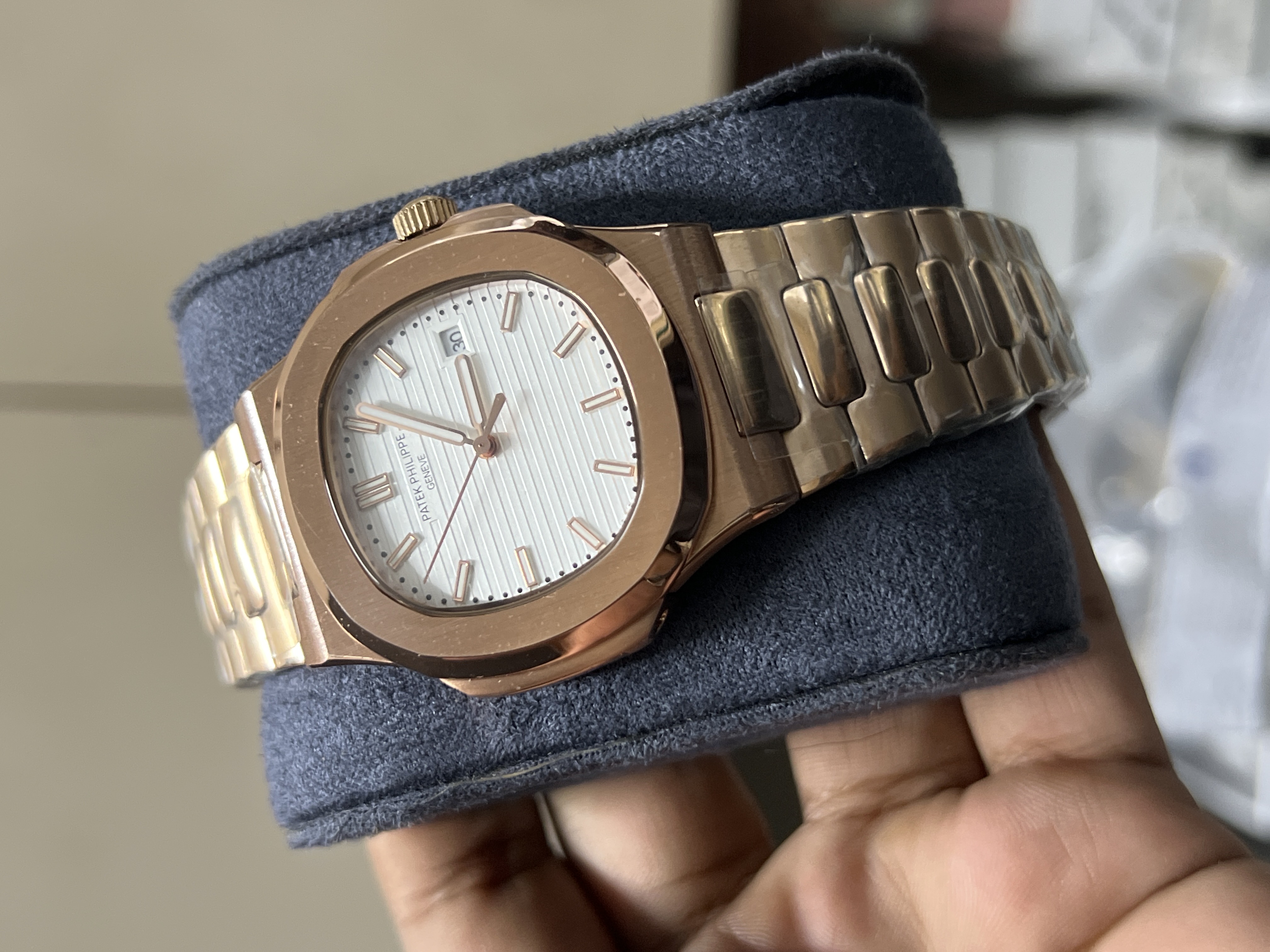 PATEK AUTO ROSE GOLD CASE WHITE DIAL OFFER | Watch Legion BD