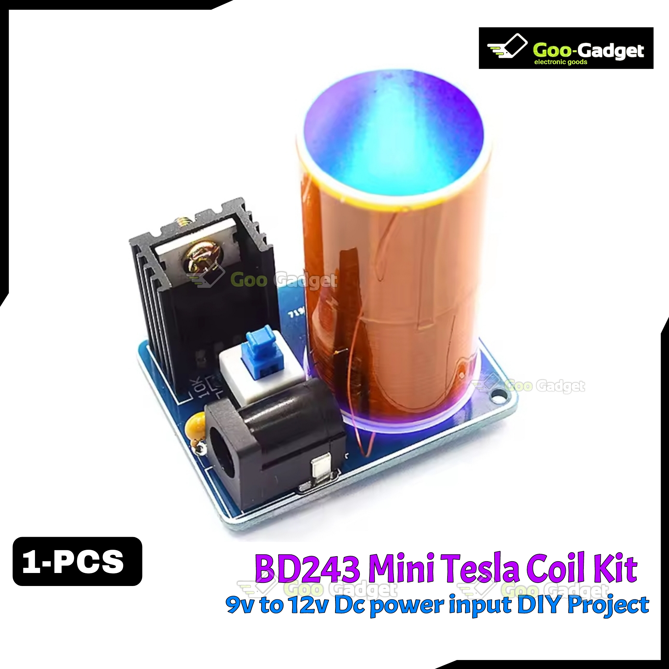 BD243 Mini Tesla Coil Kit – DIY Magic Props & Electronics Experiment ...