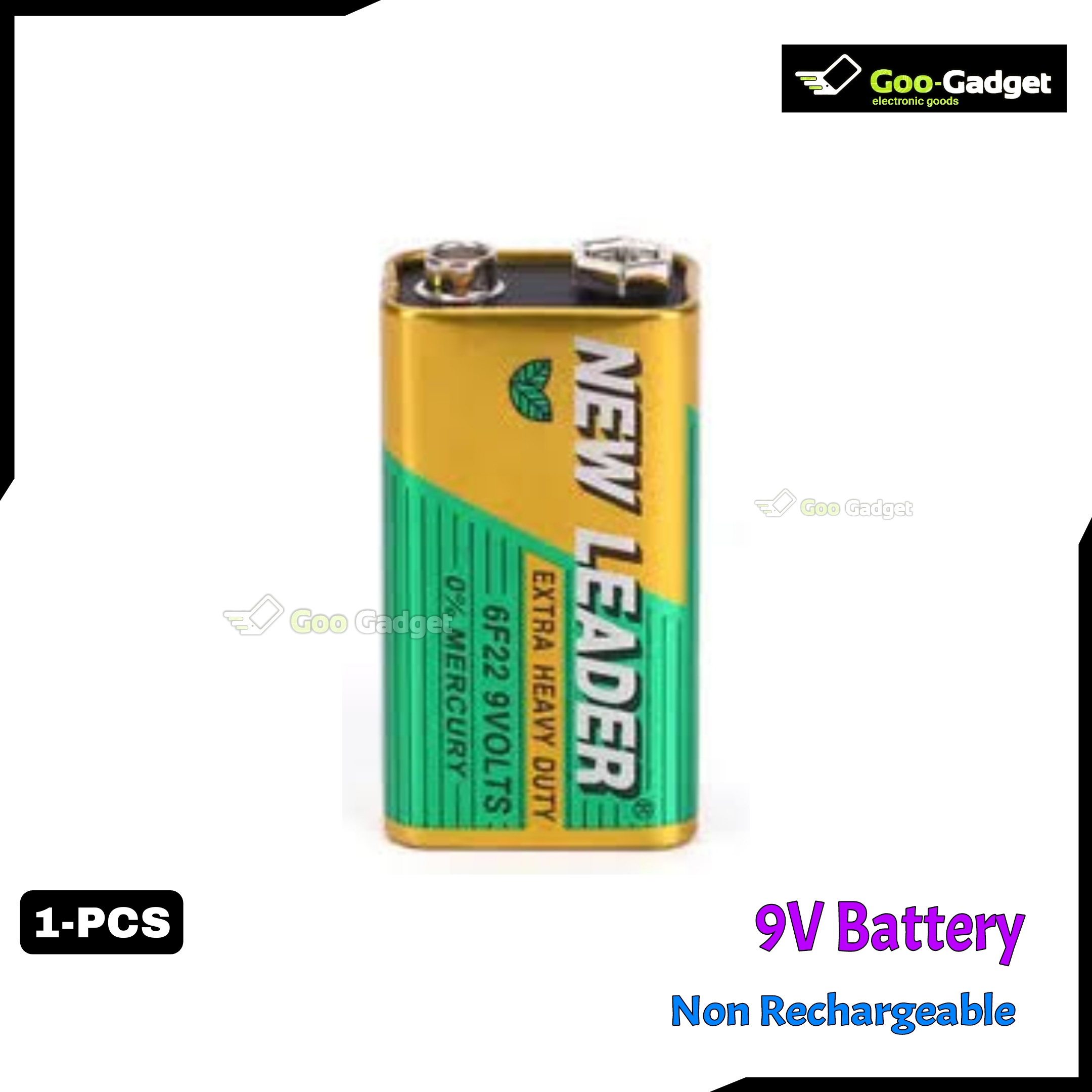 Leader 6F22 9V Battery | Goo Gadget