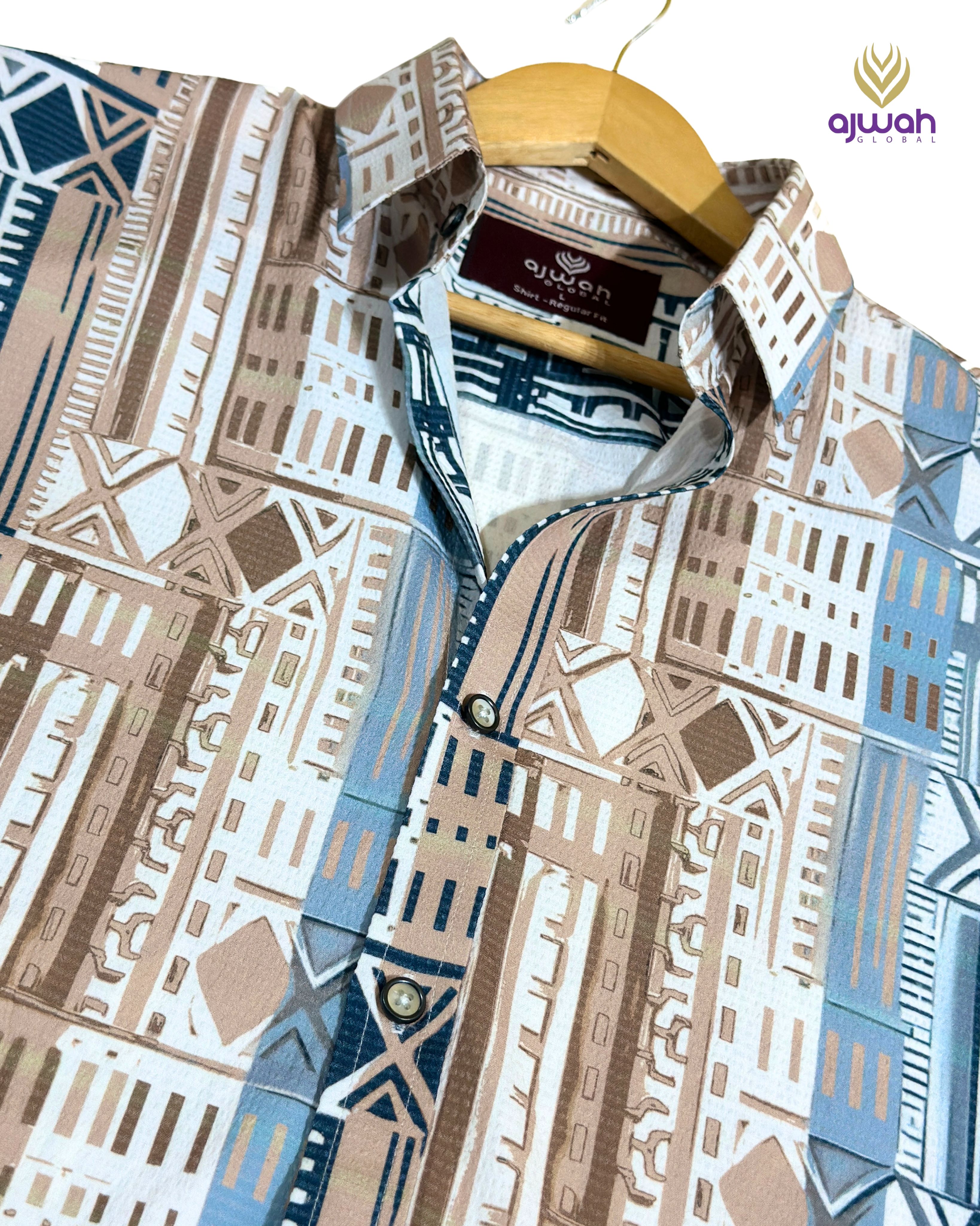 Modern Abstract Pattern Shirt for Men – Ajwah Casual Wear | Ajwah