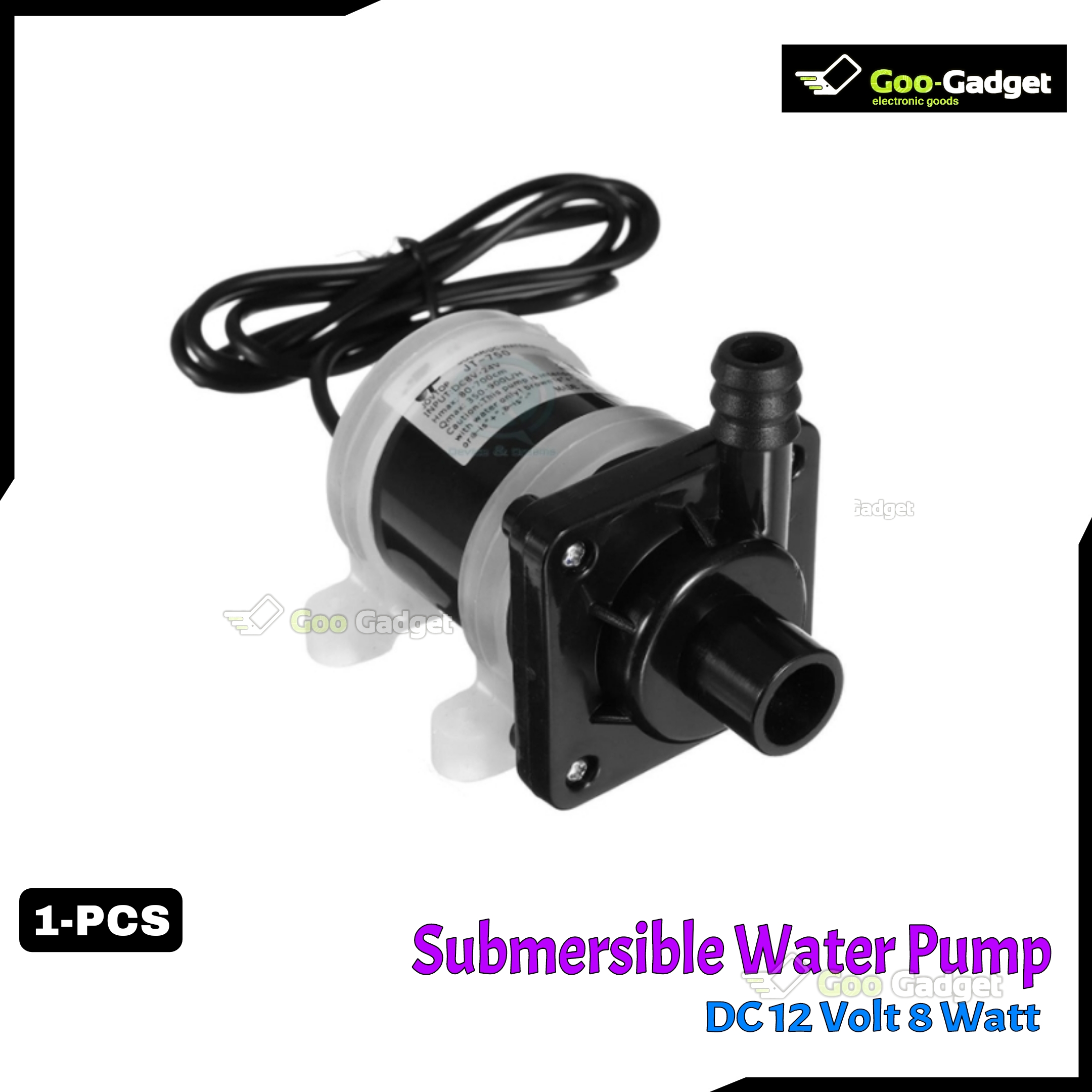 Water proof Mini Submersible Water Pump DC 12 Volt 8 Watt | Goo Gadget