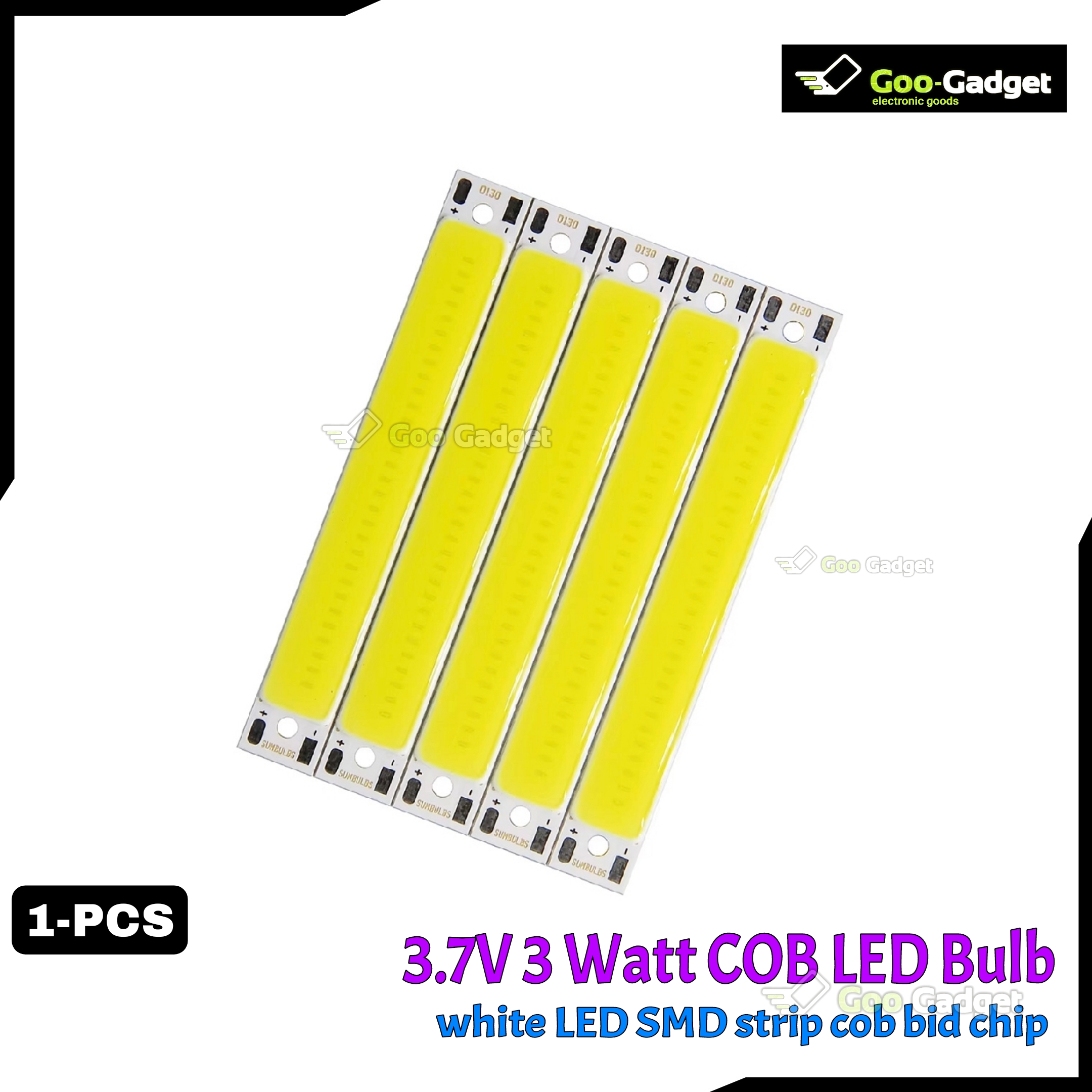 3-Watt DIY COB LED Light Bulb | White SMD LED Strip for DC 3.7V Power ...
