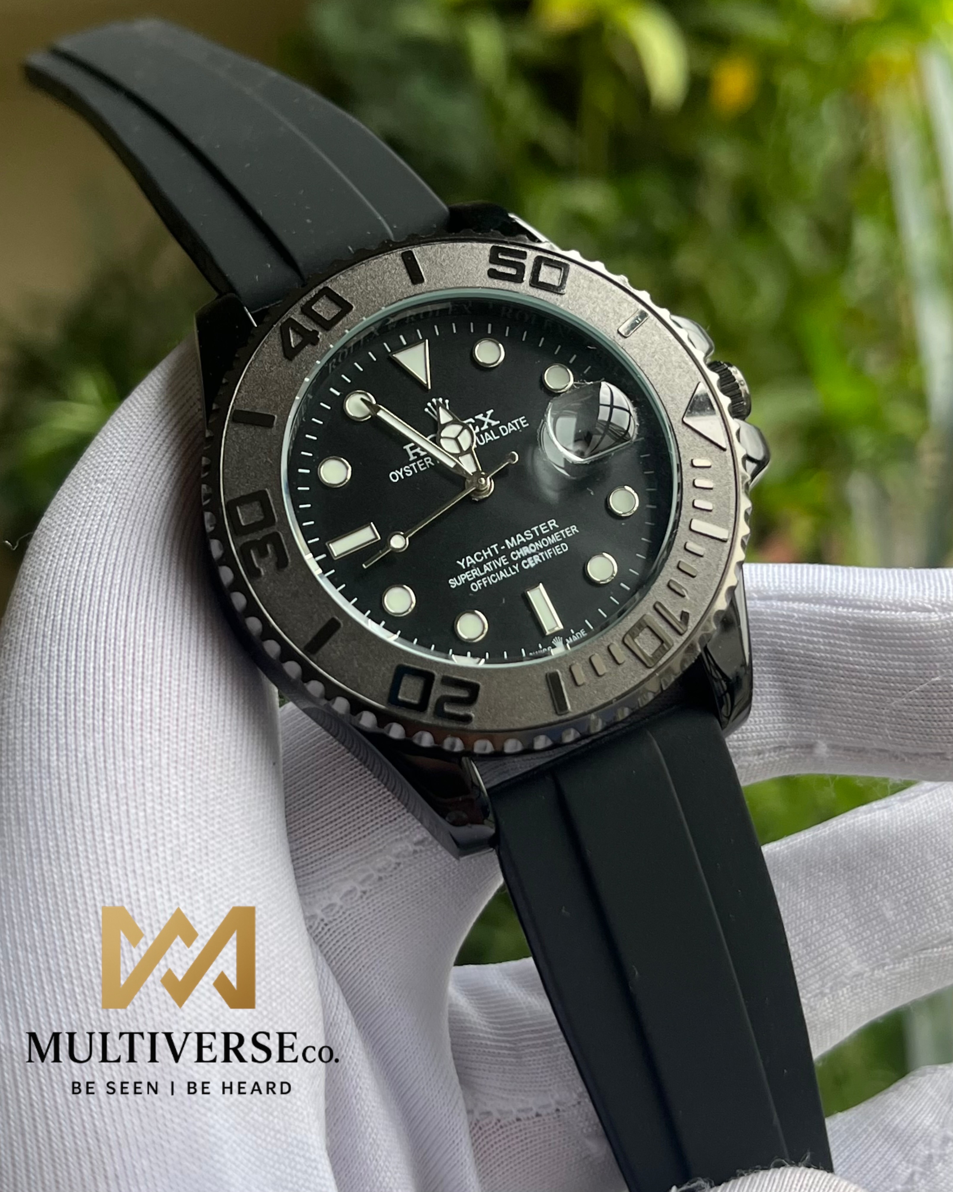 ROLEX YACHT MASTER FULL BLACK (AA) | WATCH MULTIVERSE