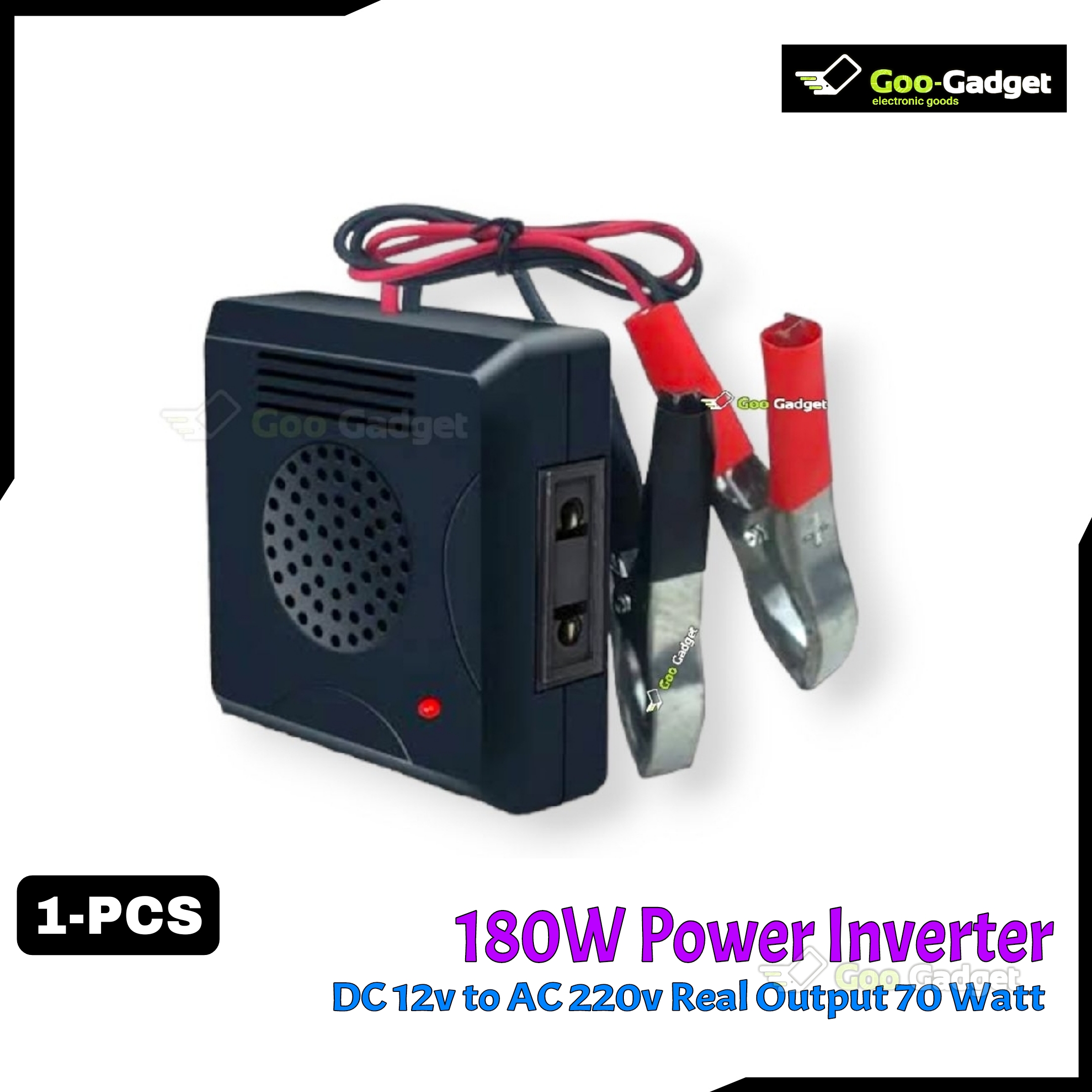 180W Power Inverter DC 12V to AC 220V | Goo Gadget