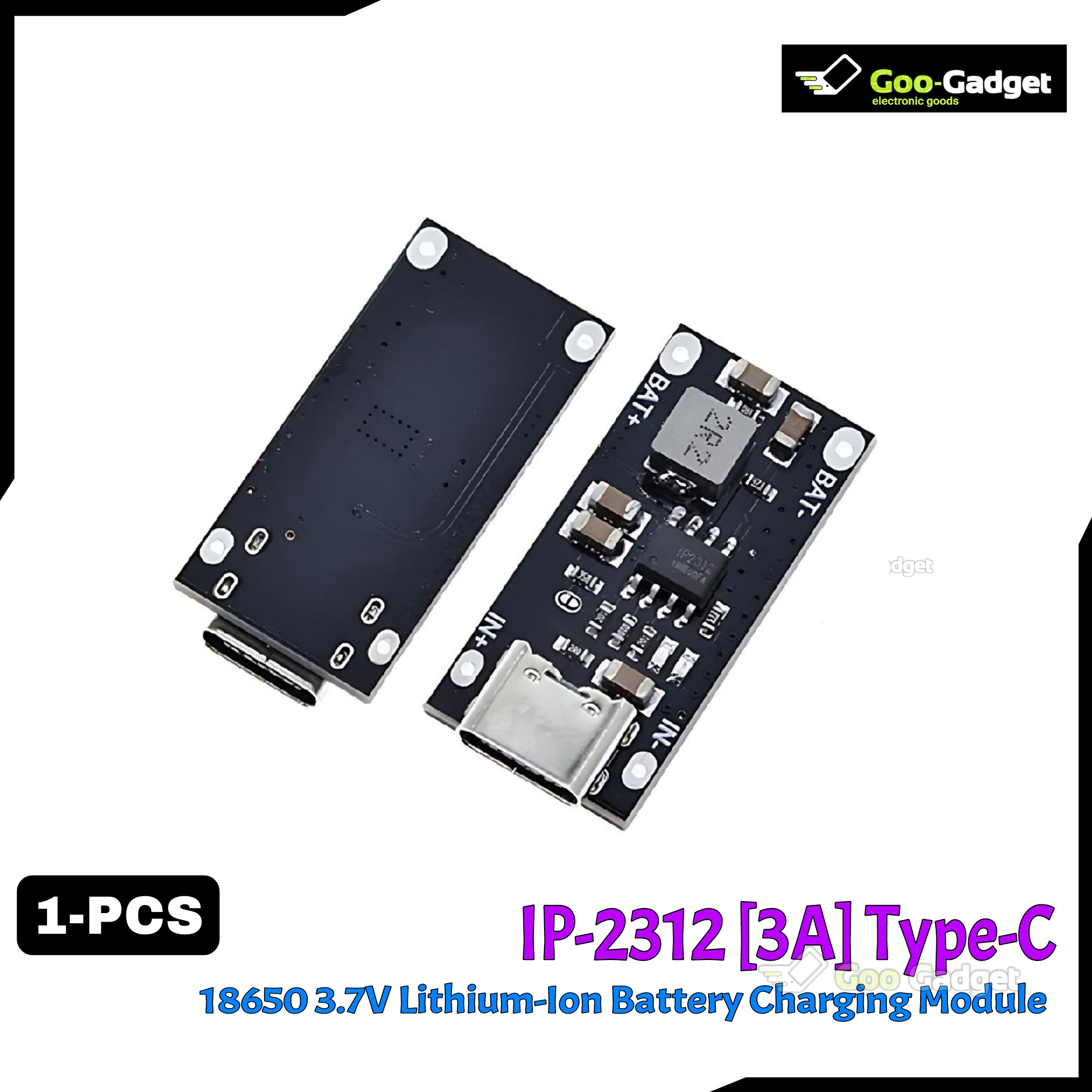 IP2312 QC 3.0 Type-C Fast Charging Board | 3A Lithium Battery 18650 ...