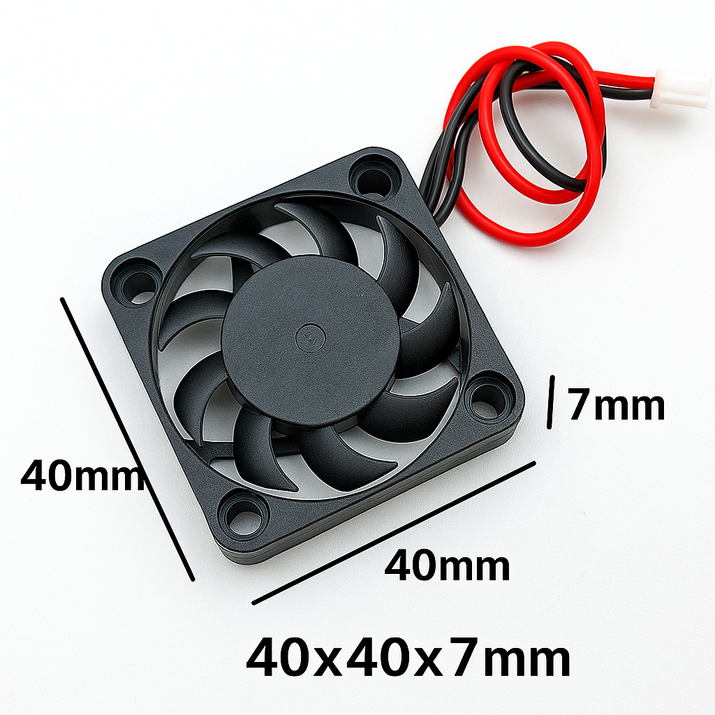 5V 0.08A Brushless DC Cooling Fan | 40mm x 40mm x 7mm with Connector ...