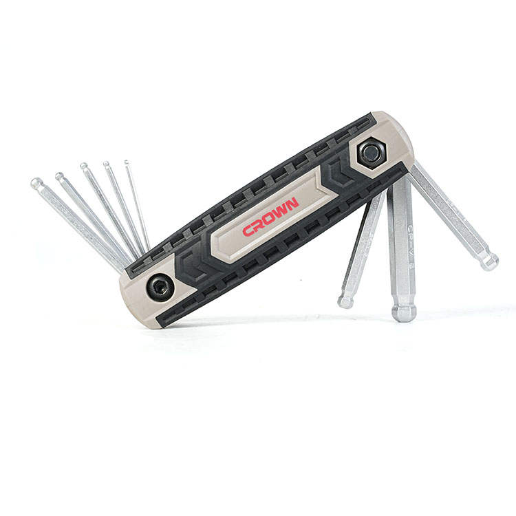 CROWN Professional 8pcs Foldable hex key set ball head, Ball head, CR-V ...