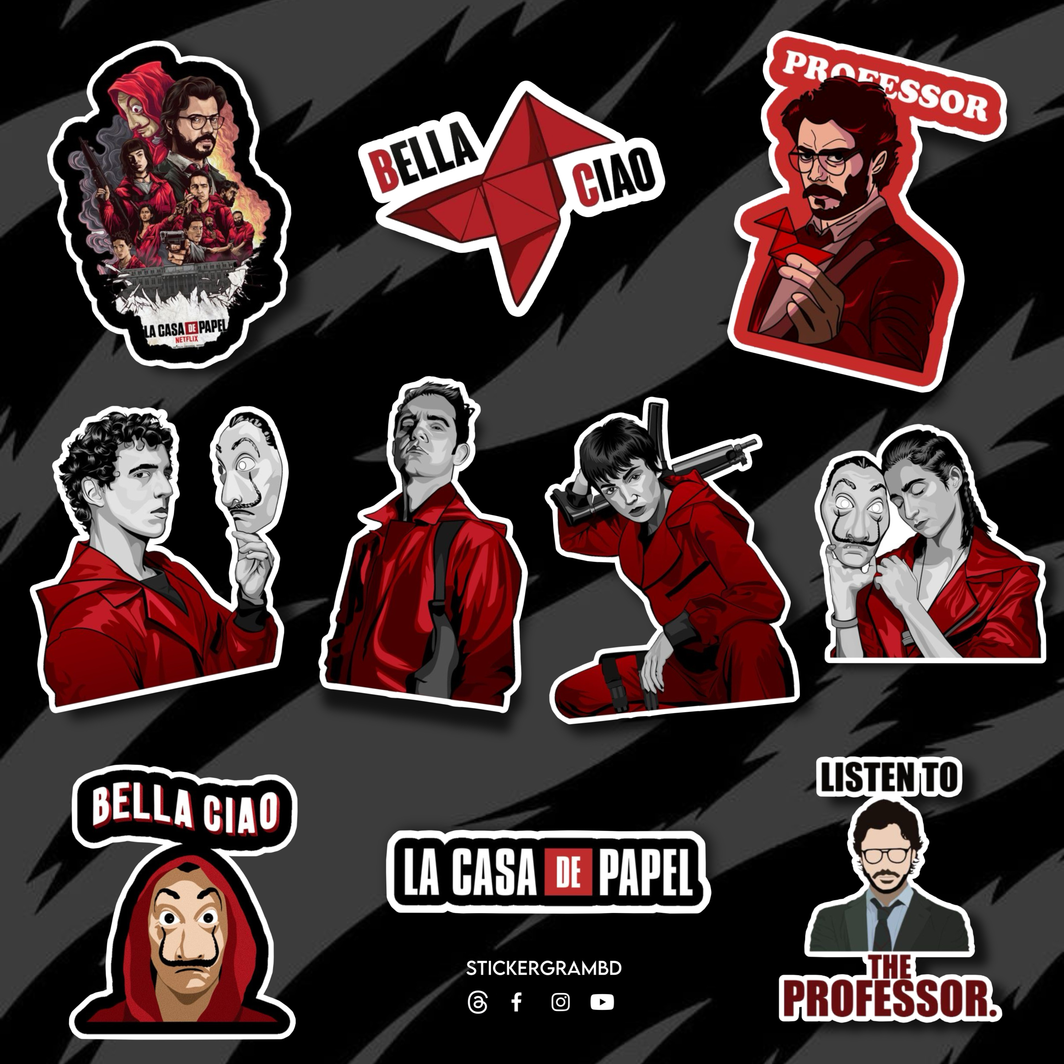 Money Heist Sticker Set 01 | Stickergram BD