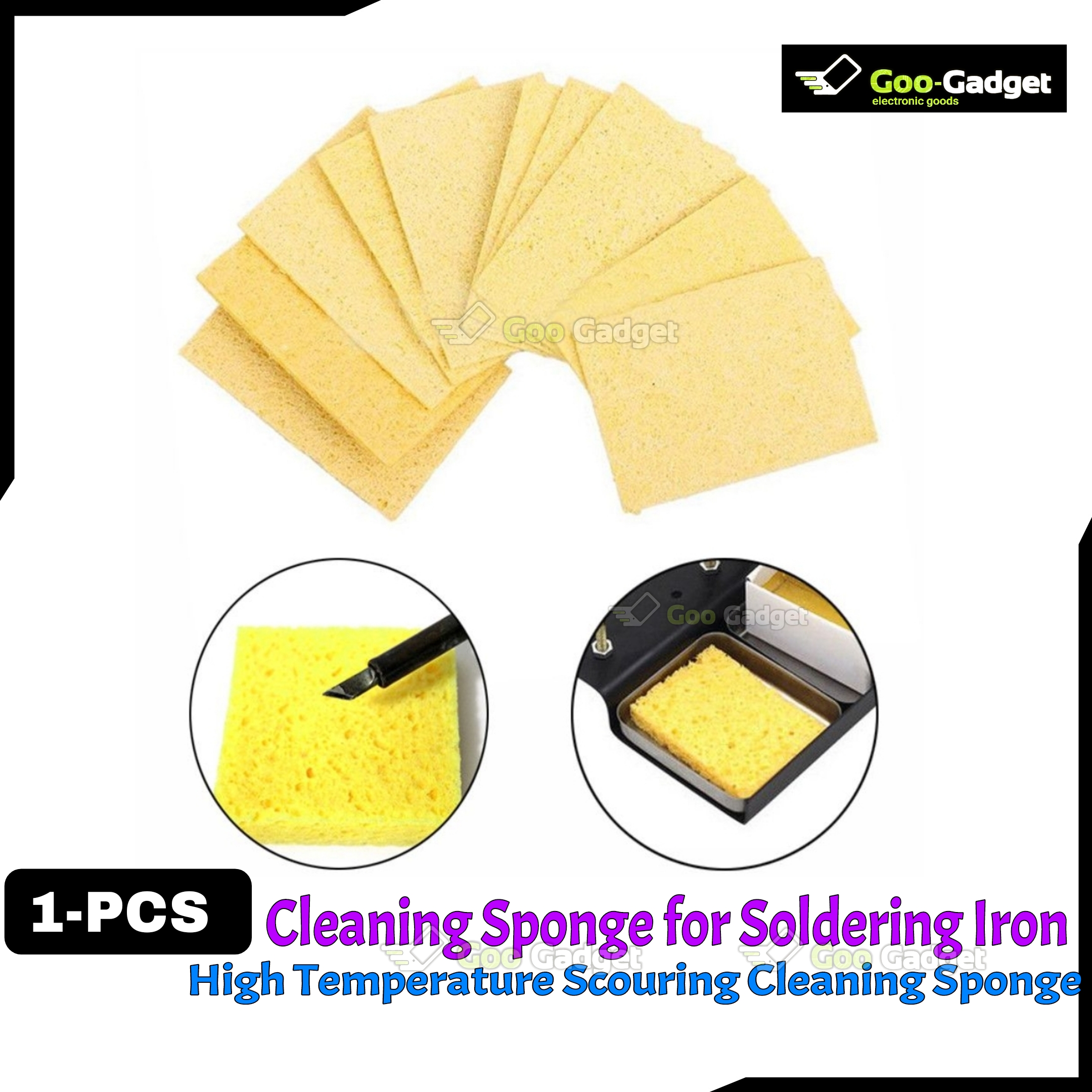 Soldering Iron Cleaning Sponge - High Temperature, Yellow Color | Goo ...