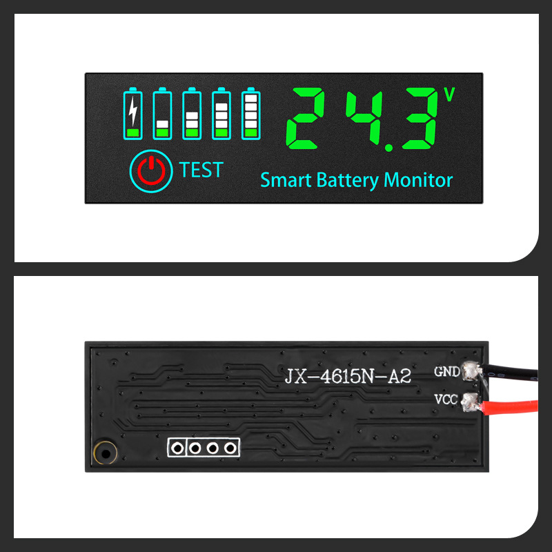 DC 7–55V Smart Battery Level Indicator (JX-4615N-A2) – LCD Voltage ...