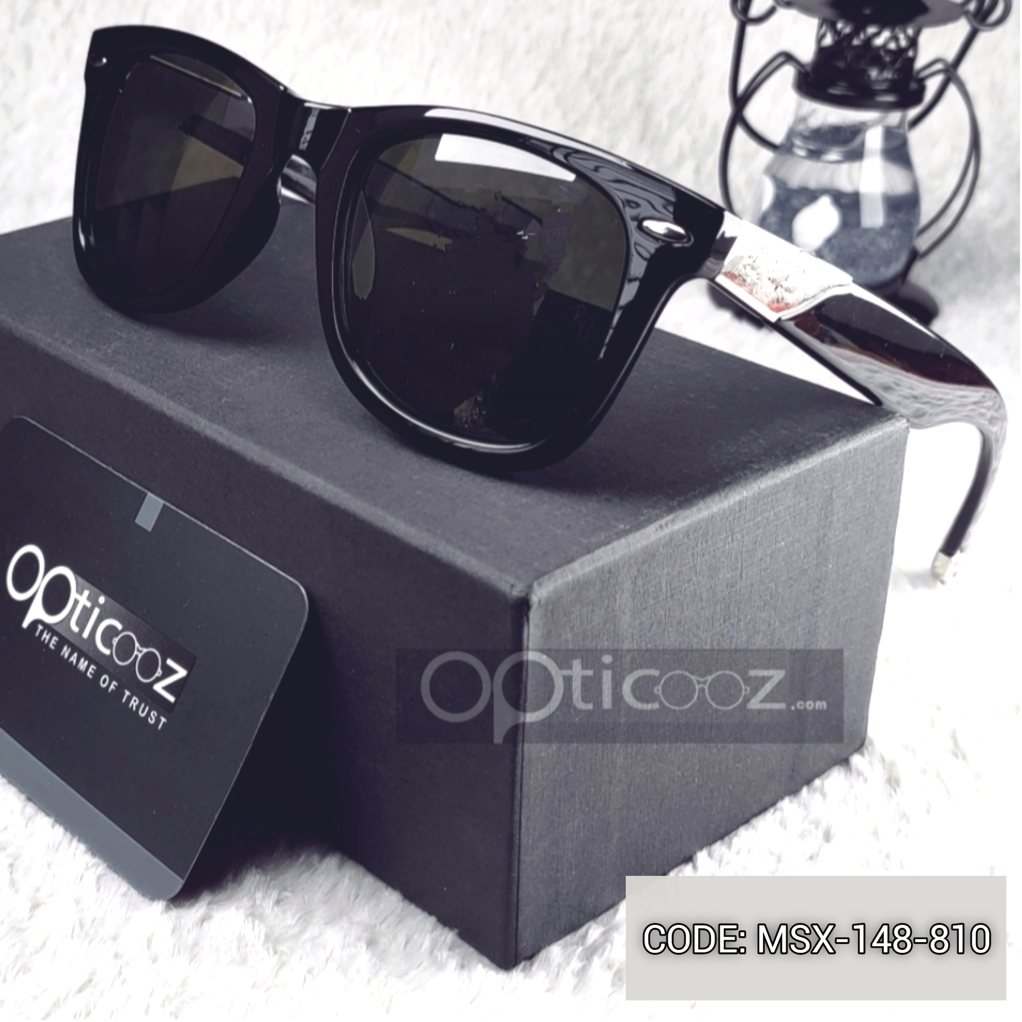 142 Rayban Wayfarer Black Sunglass | Opticooz