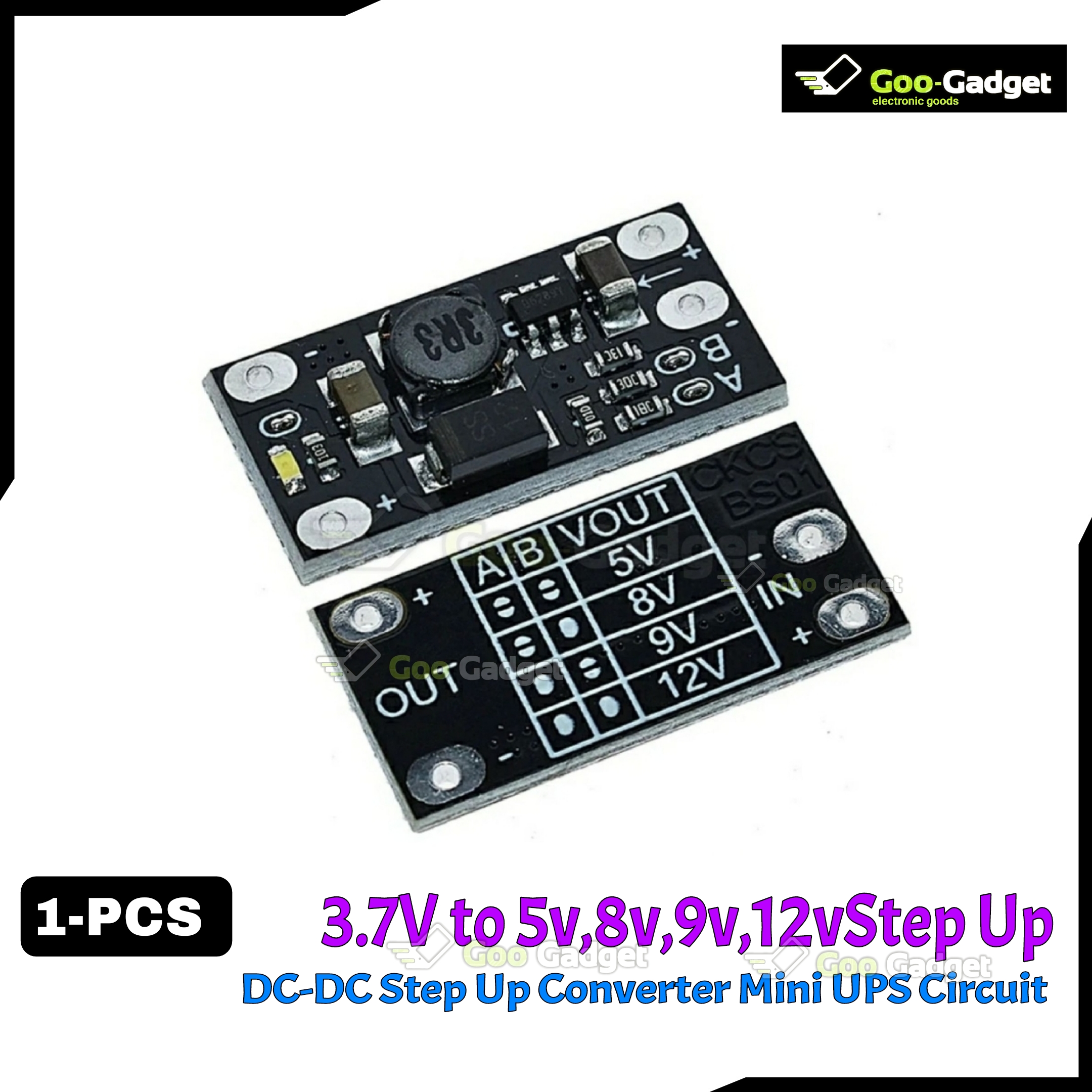 DC-DC Step Up Converter Mini UPS Circuit | 5V to 9V/12V Converter for ...