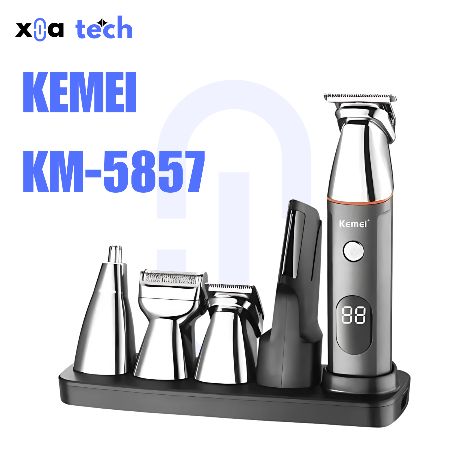 KEMEI KM-5857 5 in 1 Professional Hair Trimmer | Xia Tech Bd