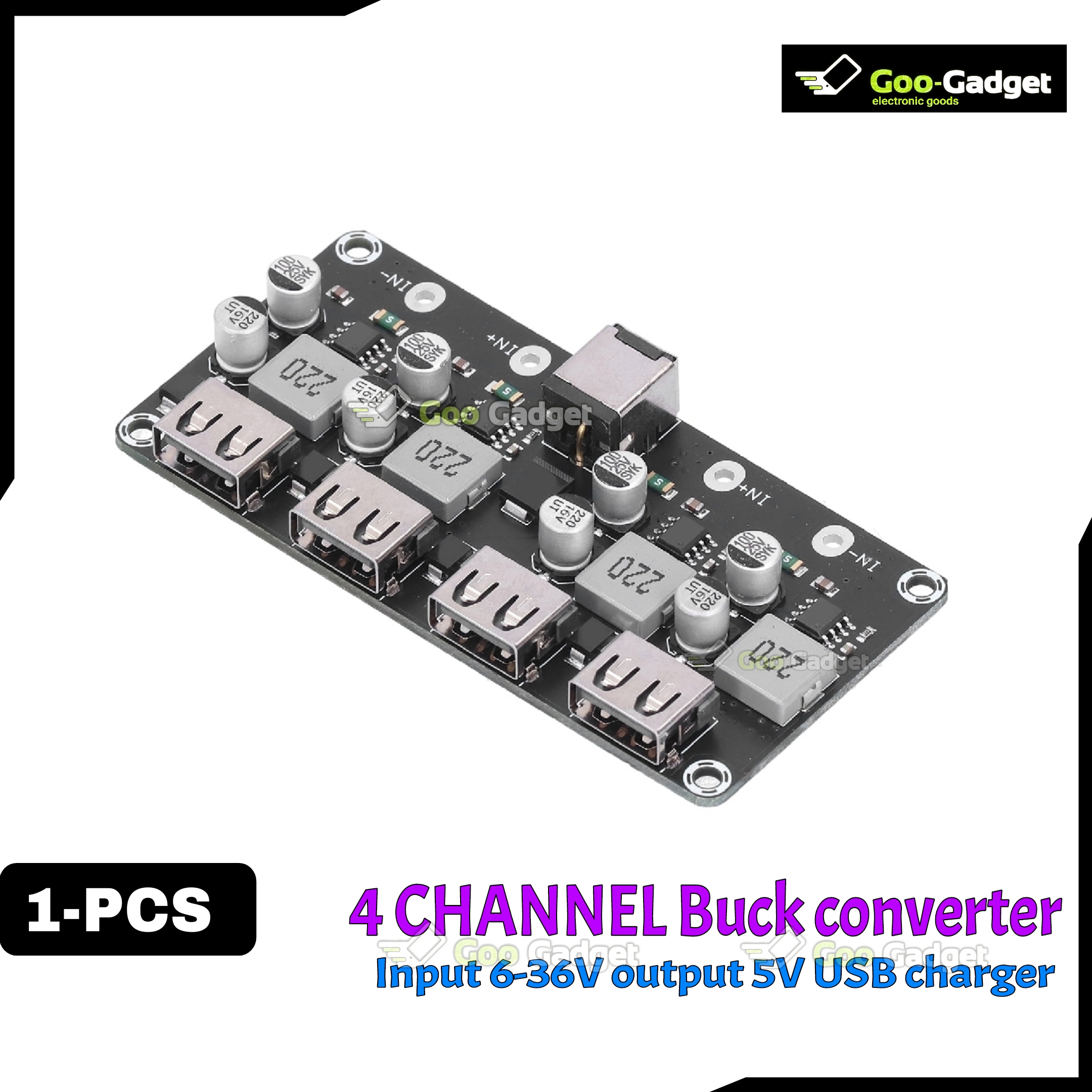 4-Channel QC3.0 USB Buck Converter | DC-DC Step-Down Module | Fast ...