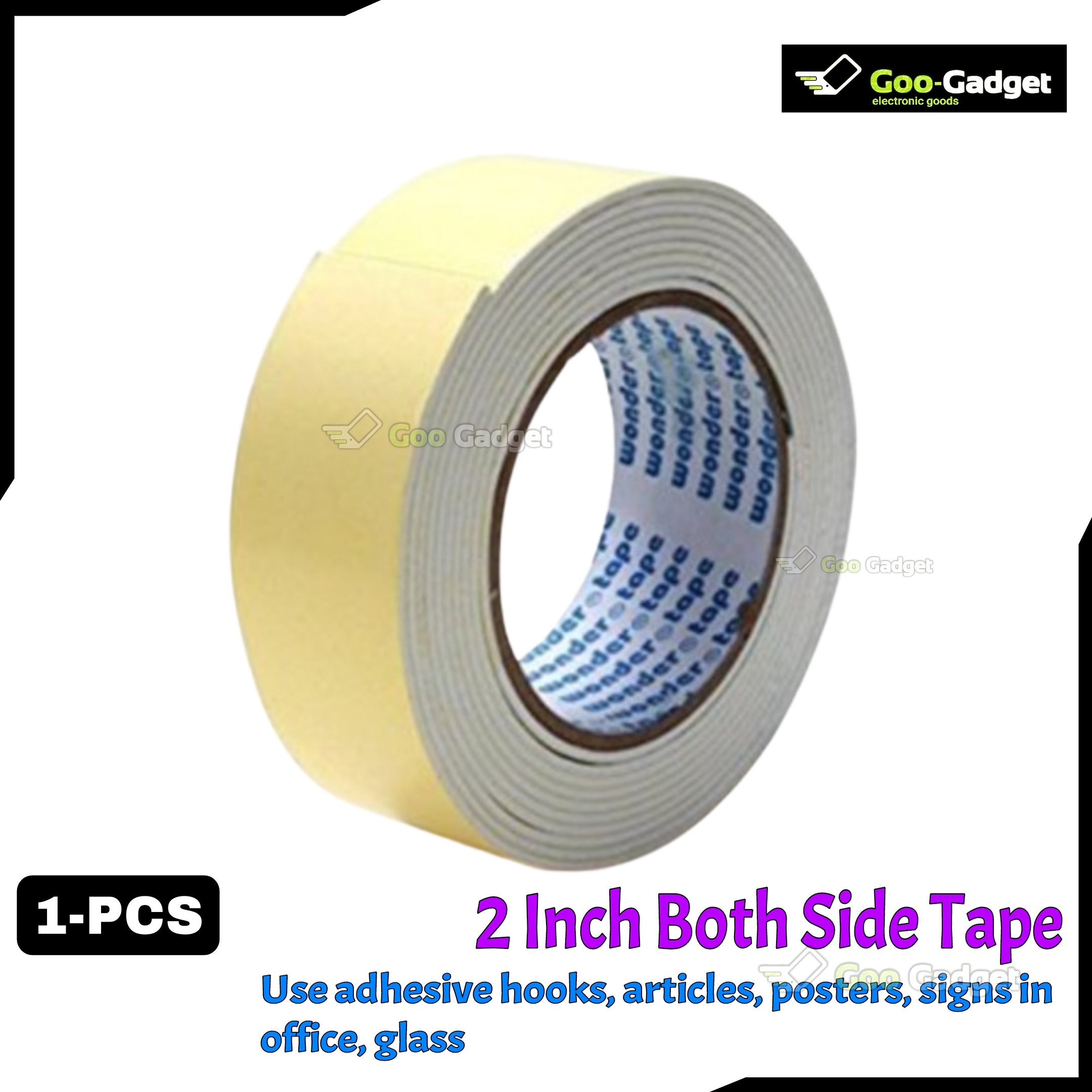 2 Inch Double-Sided Heavy-Duty Foam Tape, Both-Side Adhesive | Goo Gadget