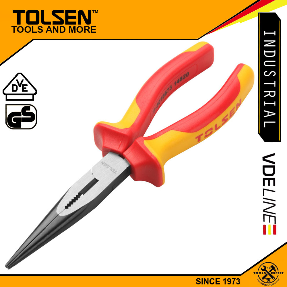 TOLSEN 6" Insulated Long Nose Plier ( 150mm ) CrV Premium Series Model ...