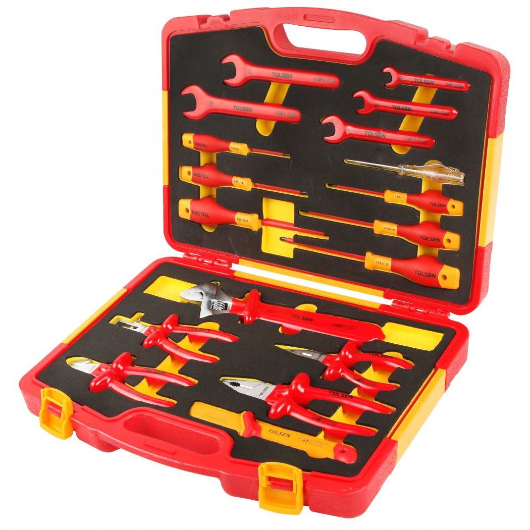Tolsen VDE 1000V 18 Pcs Insulated Hand Tools Set Model: V83718 | Tolsen ...