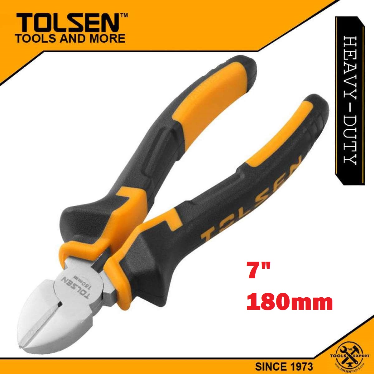 Tolsen 7" Diagonal Cutting Pliers, 180mm TPR Handle Model: 10004 | Tolsen Tools Bangladesh