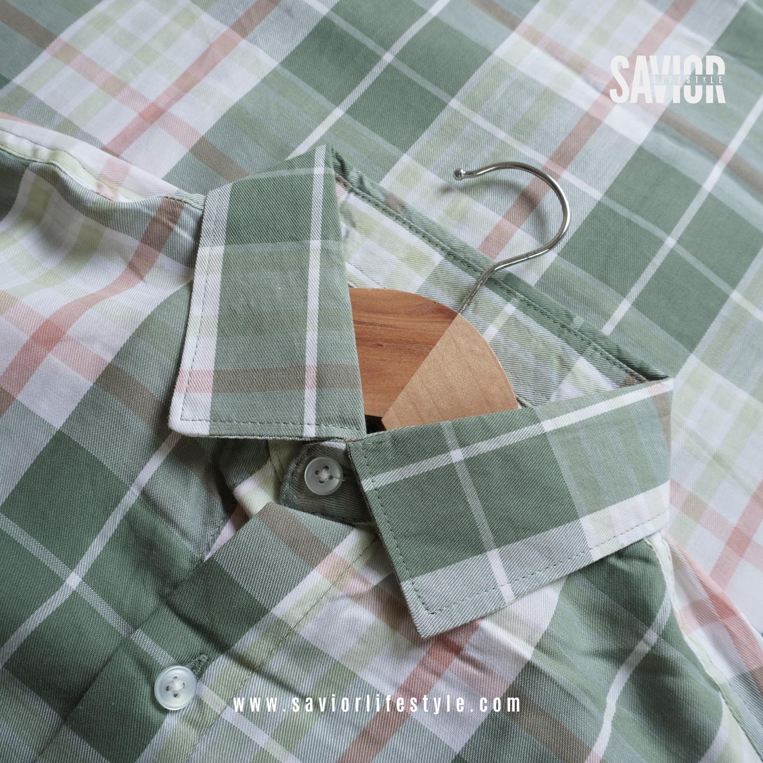 Pastel Green Full Sleeve Pocket Less Shirt | Savior Lifestyle