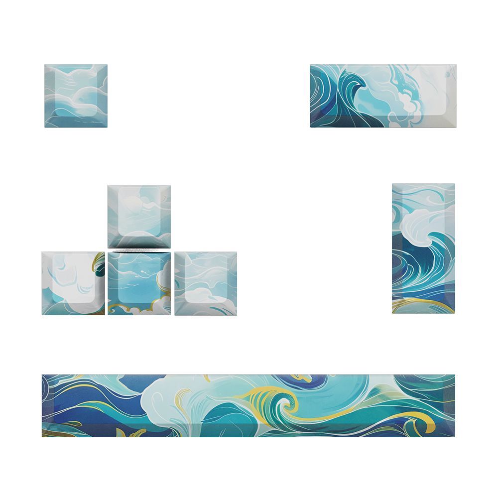 Ocean Flow Cherry Keycaps Set with Spacebar Arrows - Set of 8 Keys ...