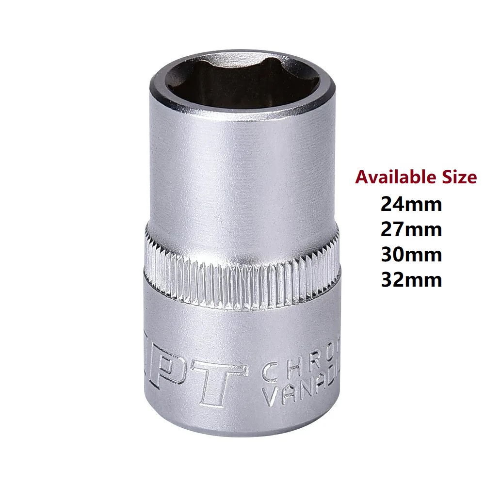 MPT 1/2" Socket ( 24mm | 27mm | 30mm | 32mm ), Cr-V; Model : MHG04001 ...