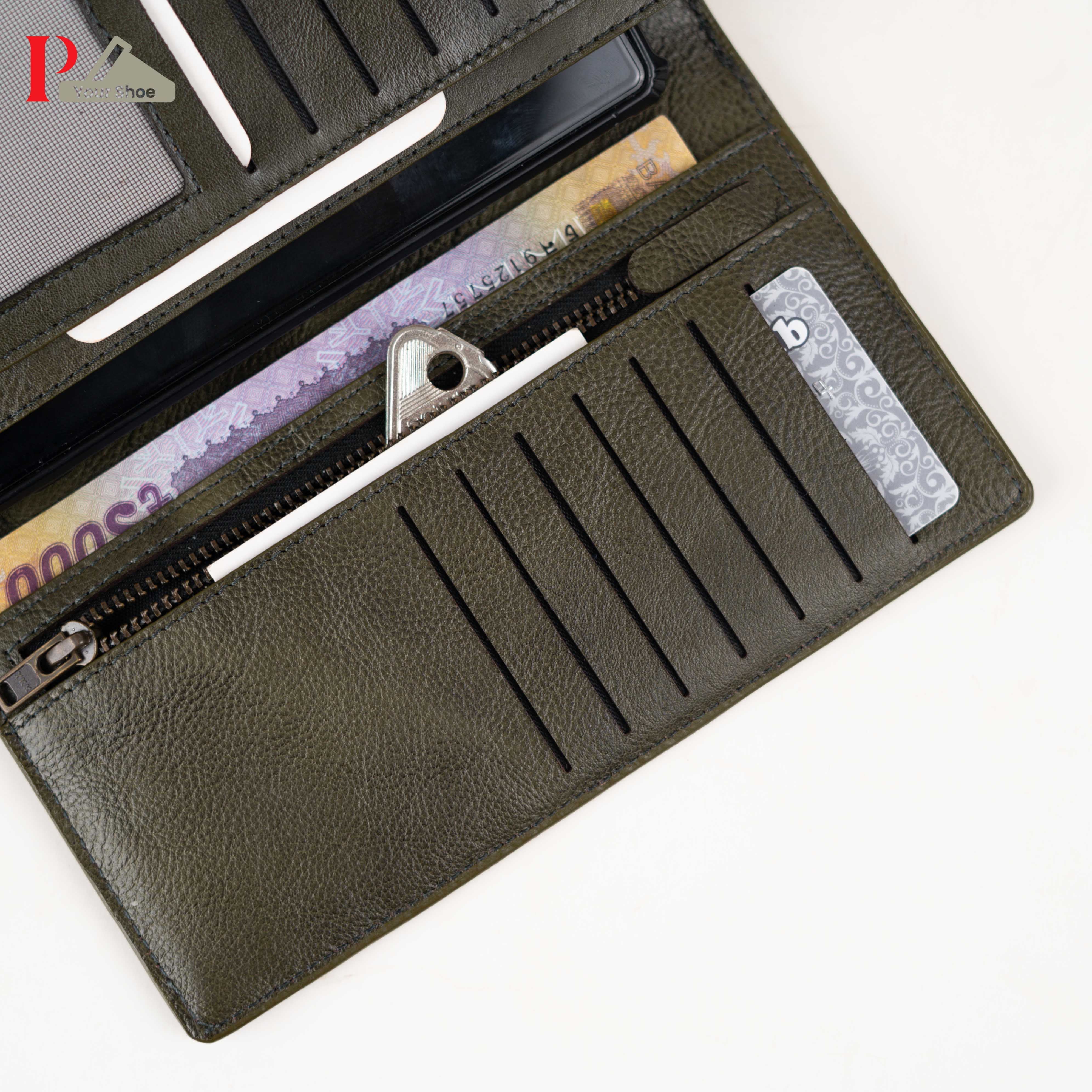 Premium Olive Zipper Wallet | Pa-Your Shoe