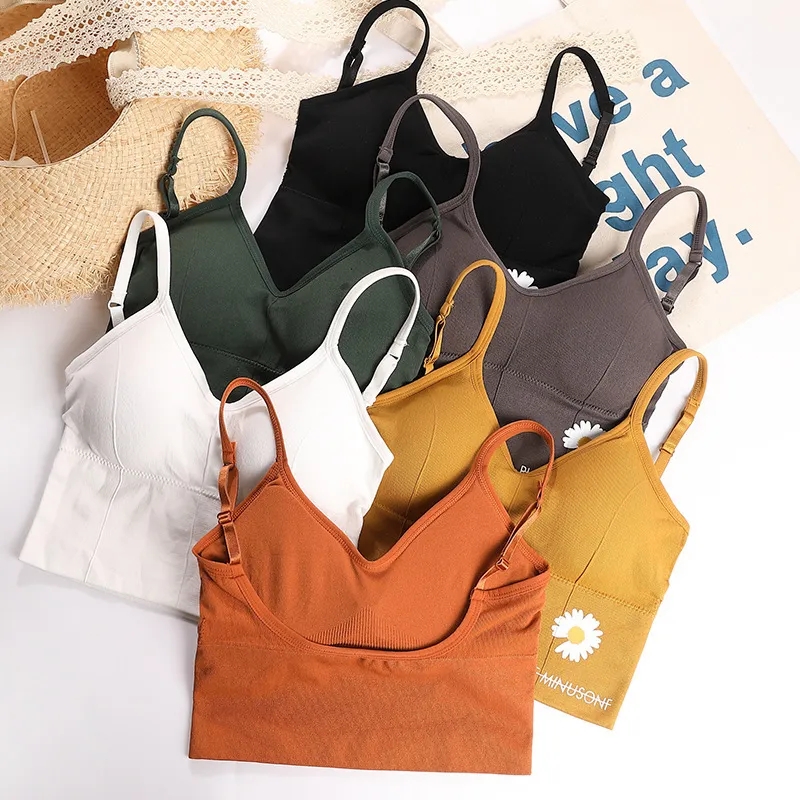 Women's Cotton Bra Tank Top Bra Women Fashion Tank Up Female Sports Bra ...