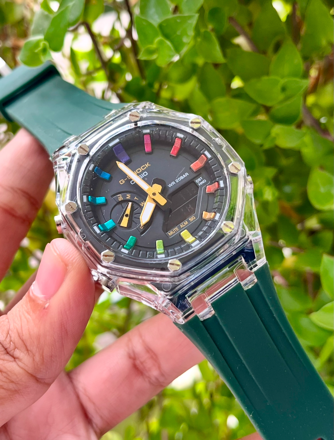 CasiOak Gshock AA (Multicolor-Green) | WATCH MULTIVERSE