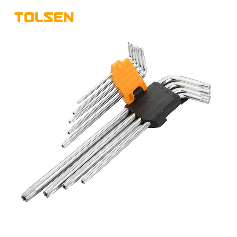 TOLSEN 9Pcs Torx Extra Long Arm Allen Hex Key Set Model: 20057 | Tolsen ...