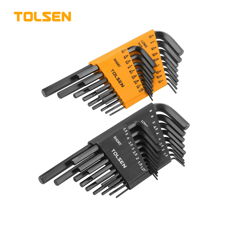 TOLSEN 36Pcs Allen Hex Key Set (Inches & Metric) Black Finish Model ...