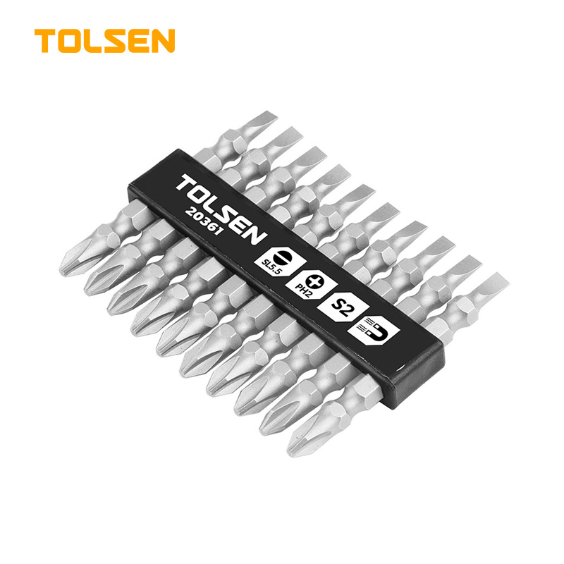 TOLSEN 10Pcs Double End Magnetic Screwdriver Bits Set (PH2/SL5.5x65mm ...