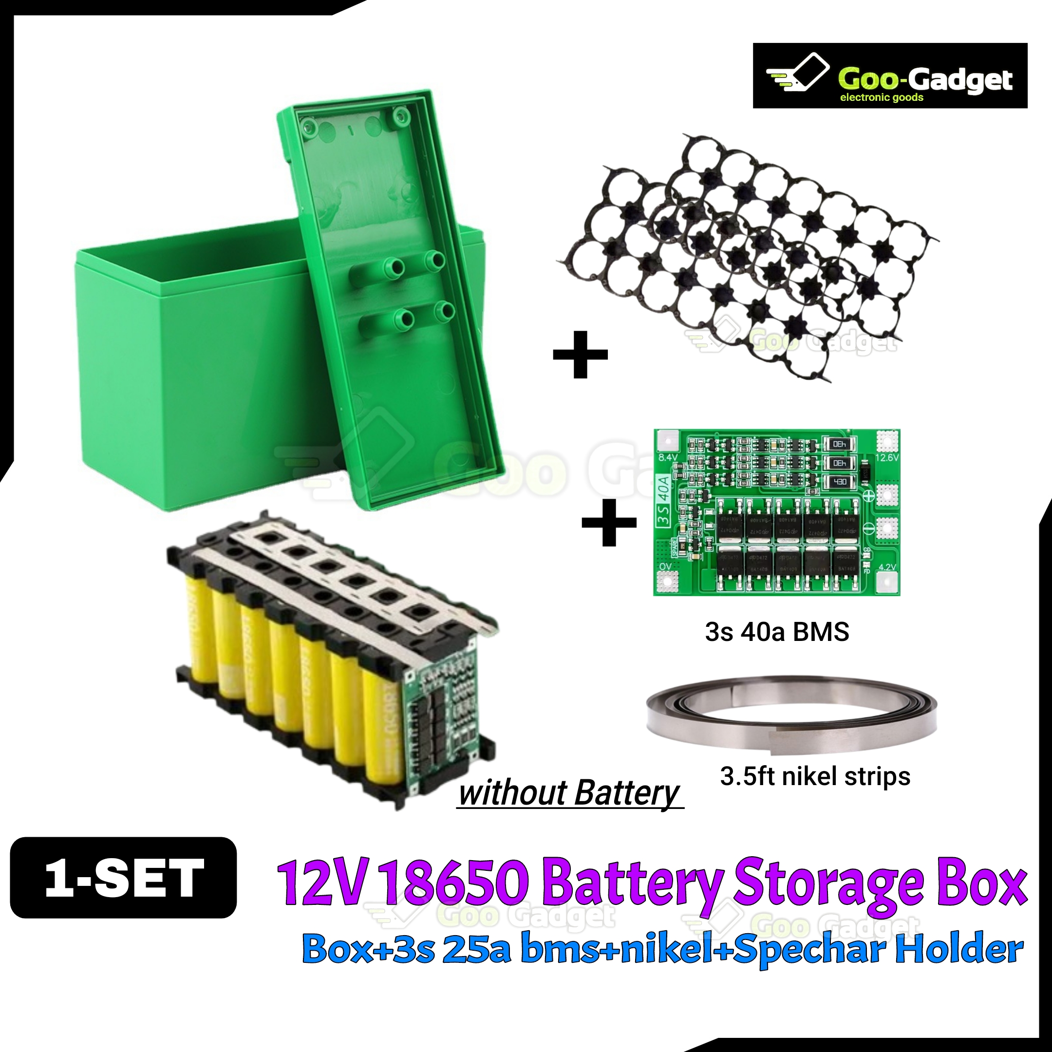 DIY 18650 Battery Storage Box Set (12.6V) – 21-Cell Storage Box + 3S ...