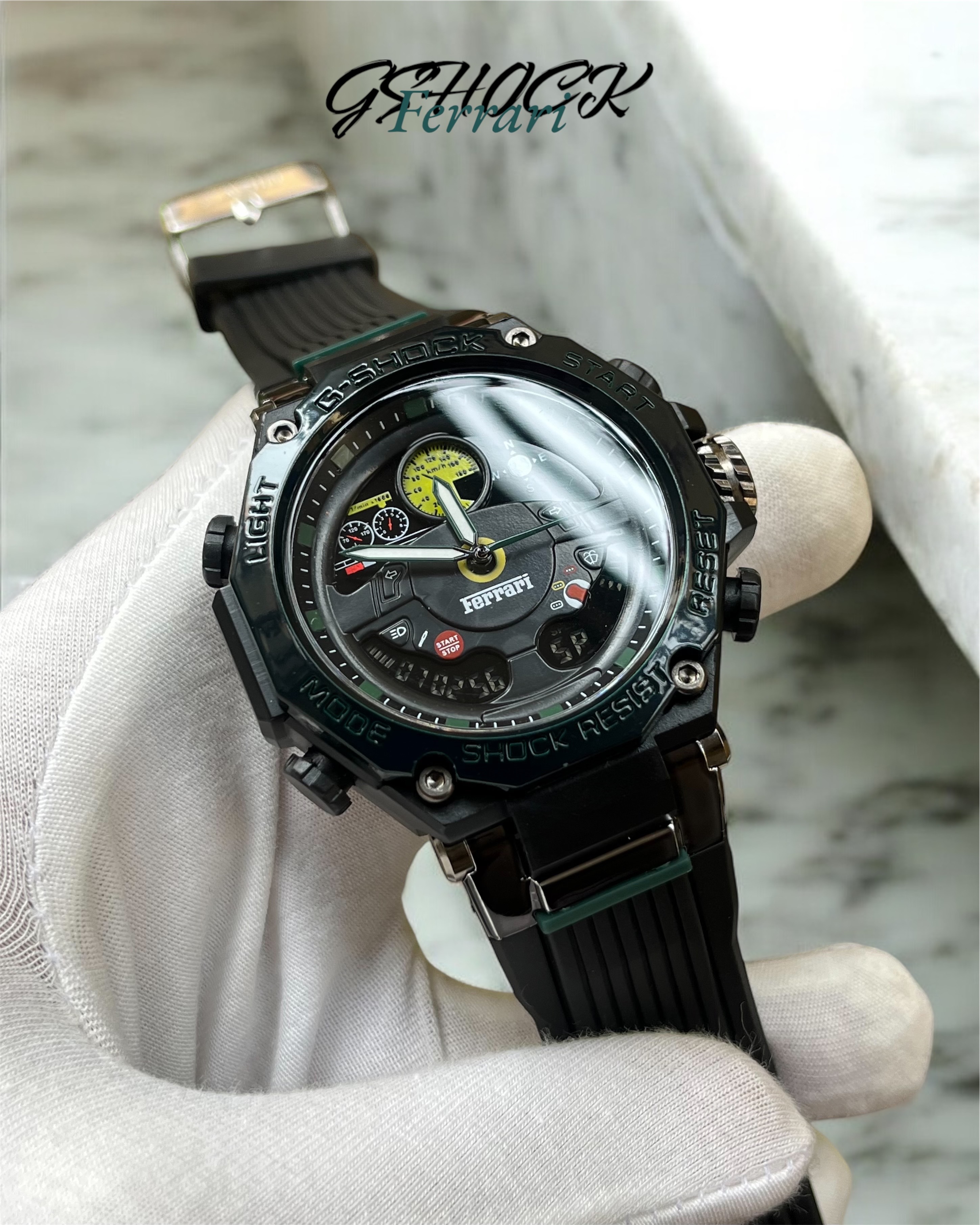 Gshock Ferrari DarkGreen-Black (AA) | WATCH MULTIVERSE