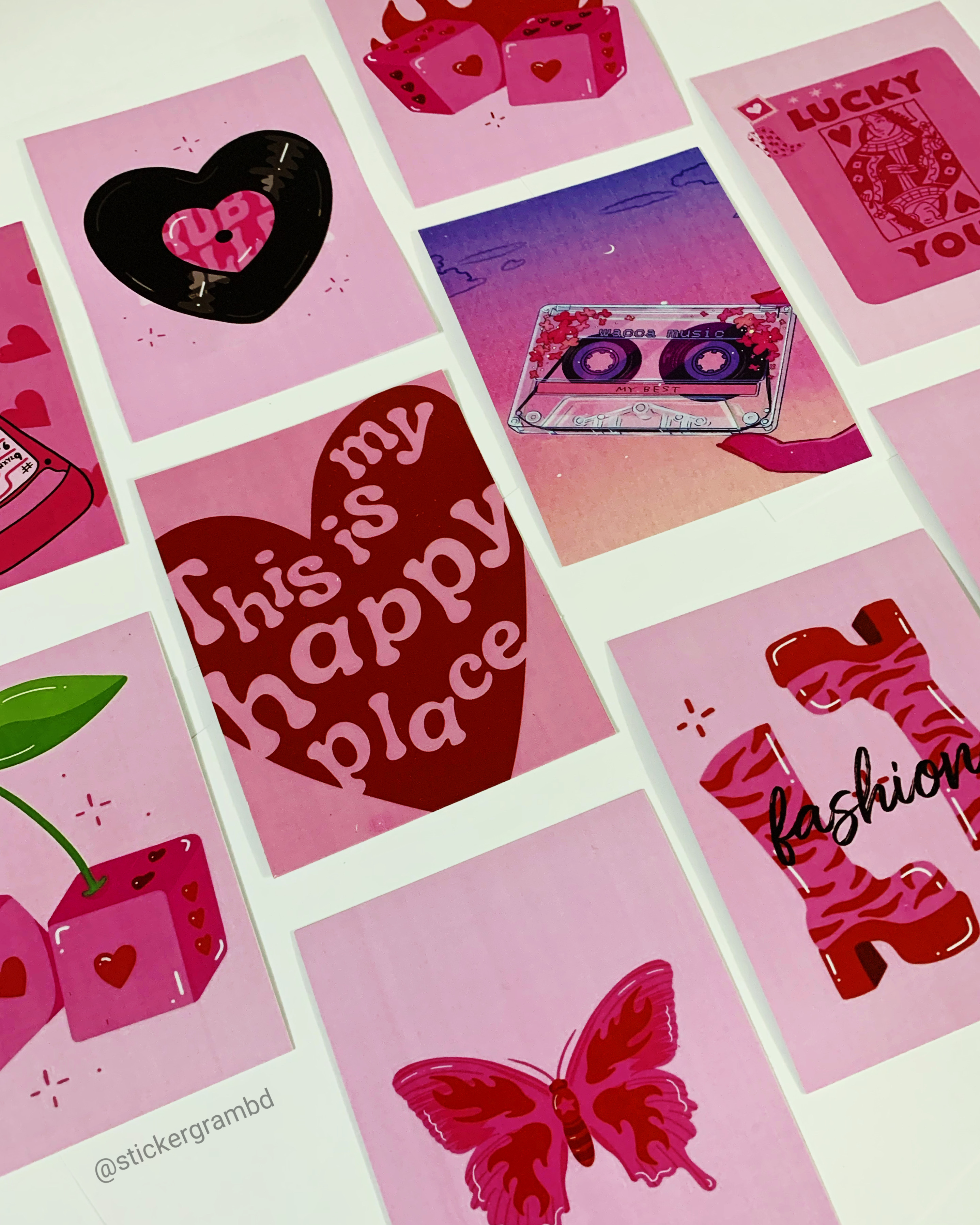 Pink Wallcards Set | Stickergram BD