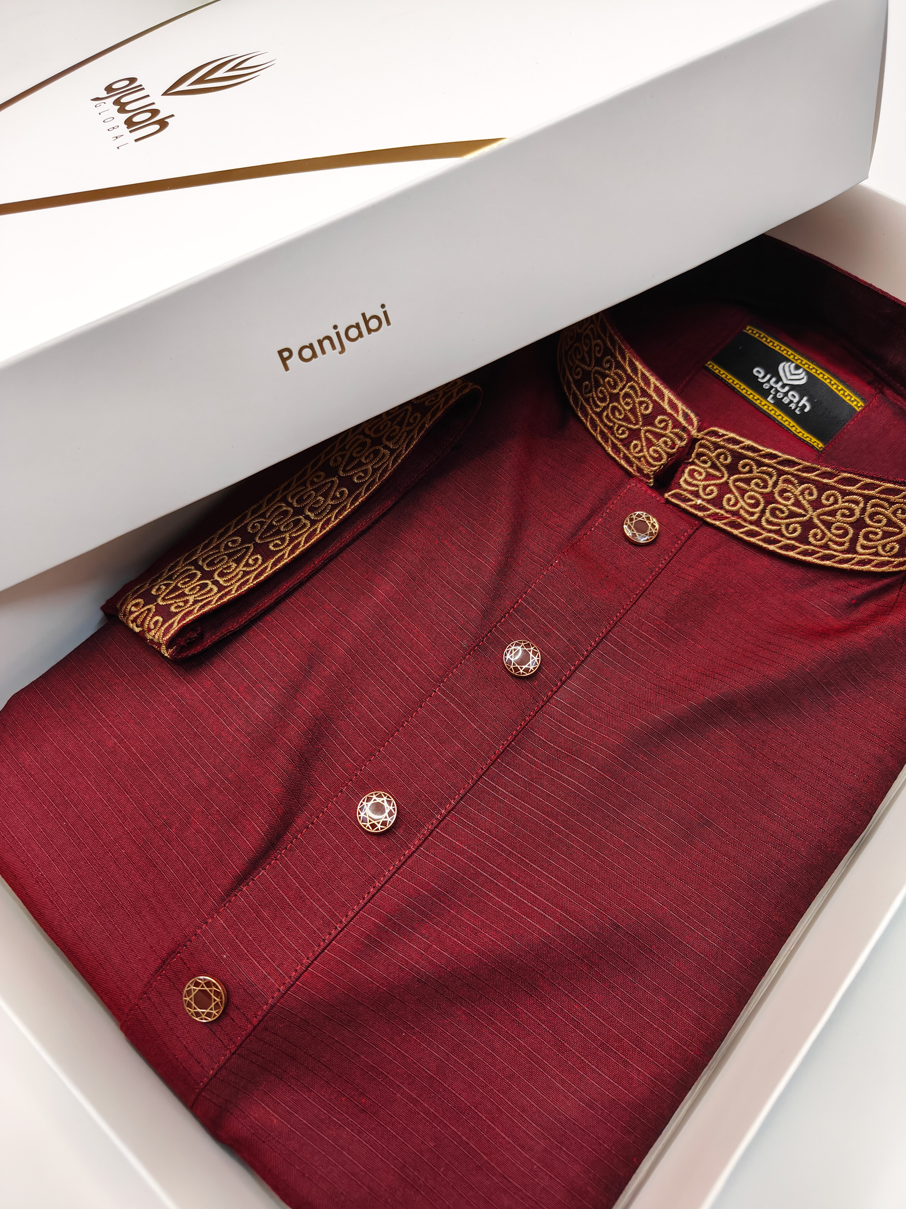 Majestic Maroon Premium Embroidery Panjabi | Ajwah | A premium brand ...