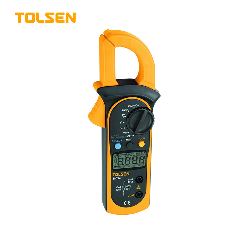 TOLSEN 38034 Digital Clamp Multimeter with Case, 400A, 600V; Model ...