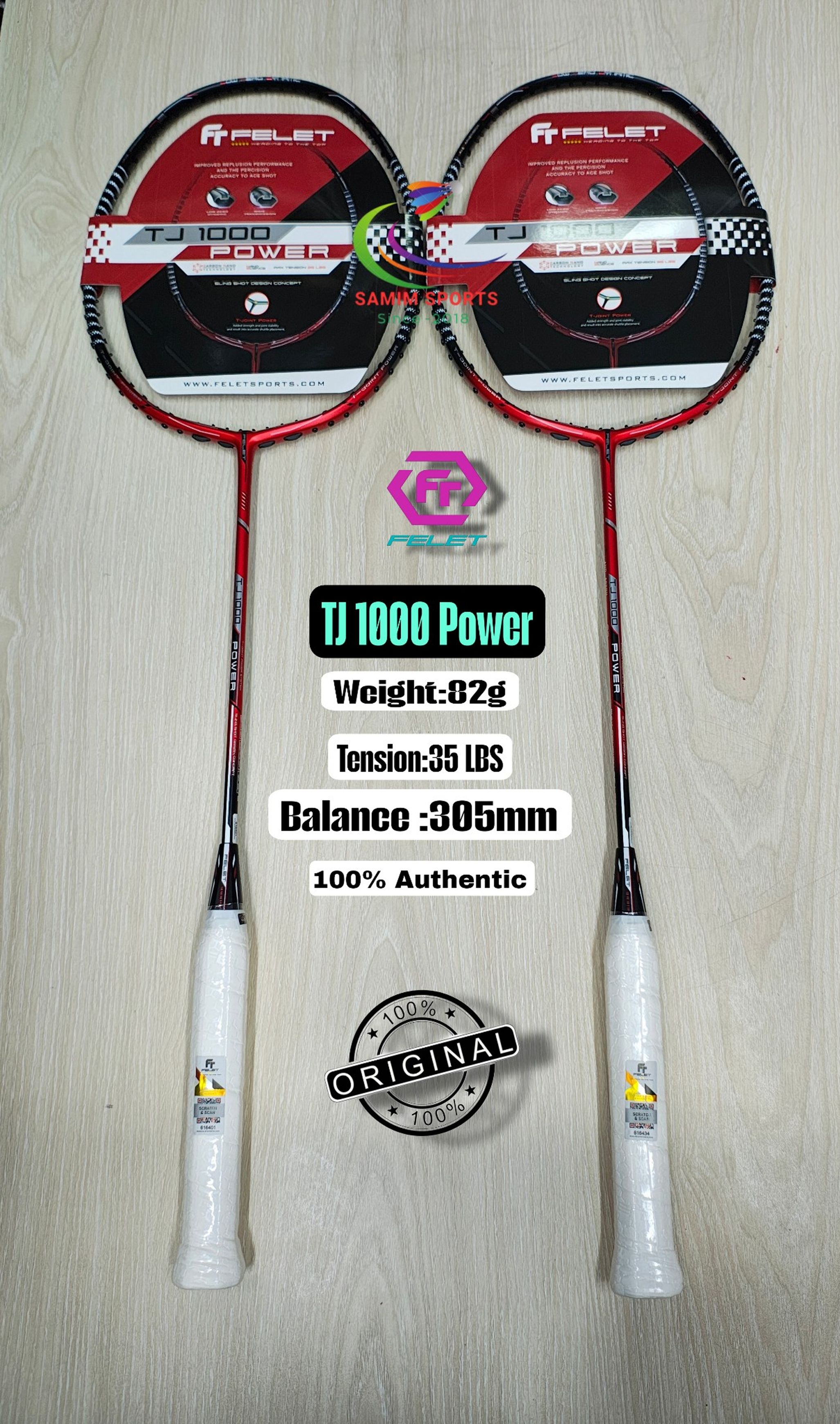 Felet TJ 1000 Power Red Badminton Racket (4u) | SAMIM sports