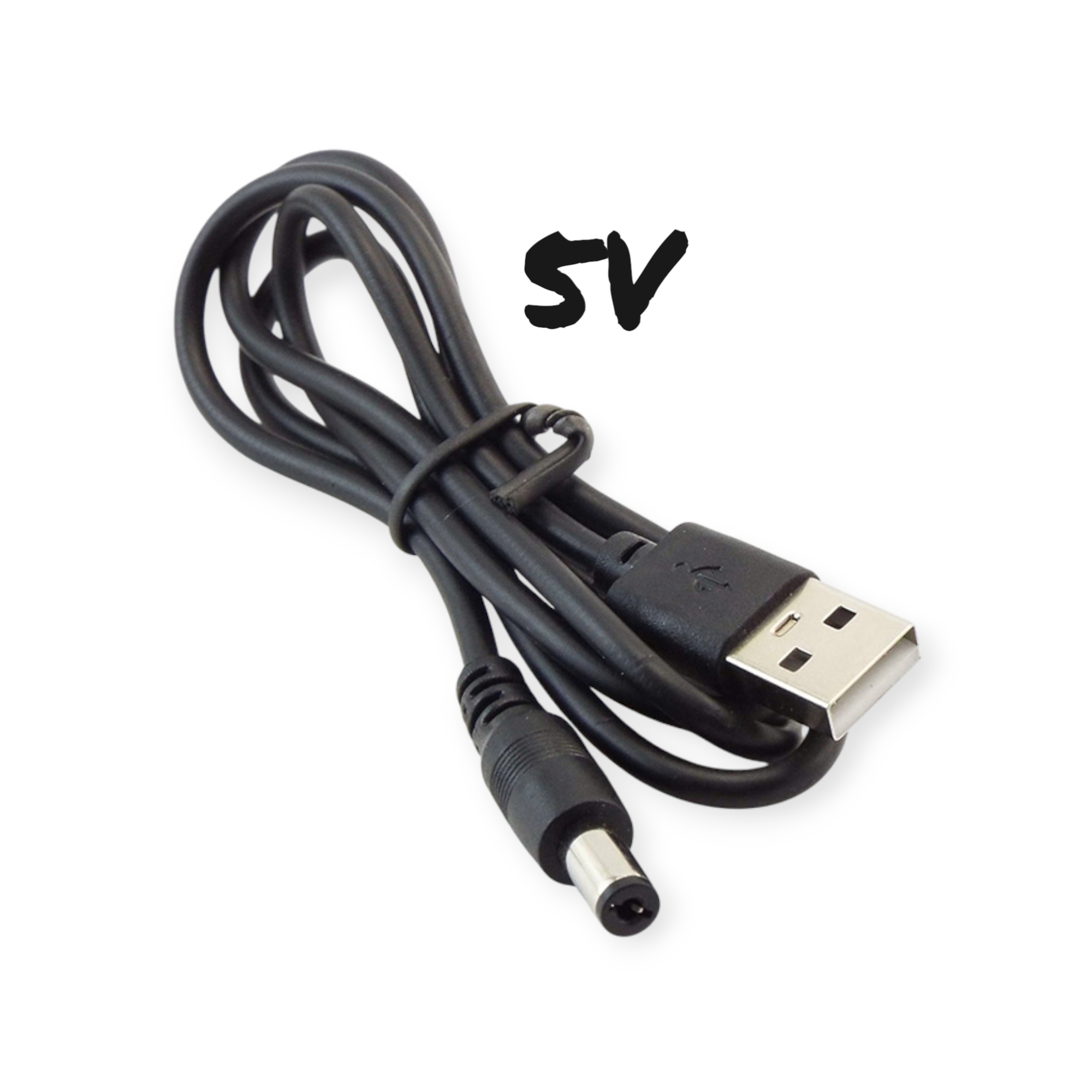 USB to 5.5mm x 2.1mm DC 5V 2A Barrel Jack Power Cable (60cm) | Goo Gadget