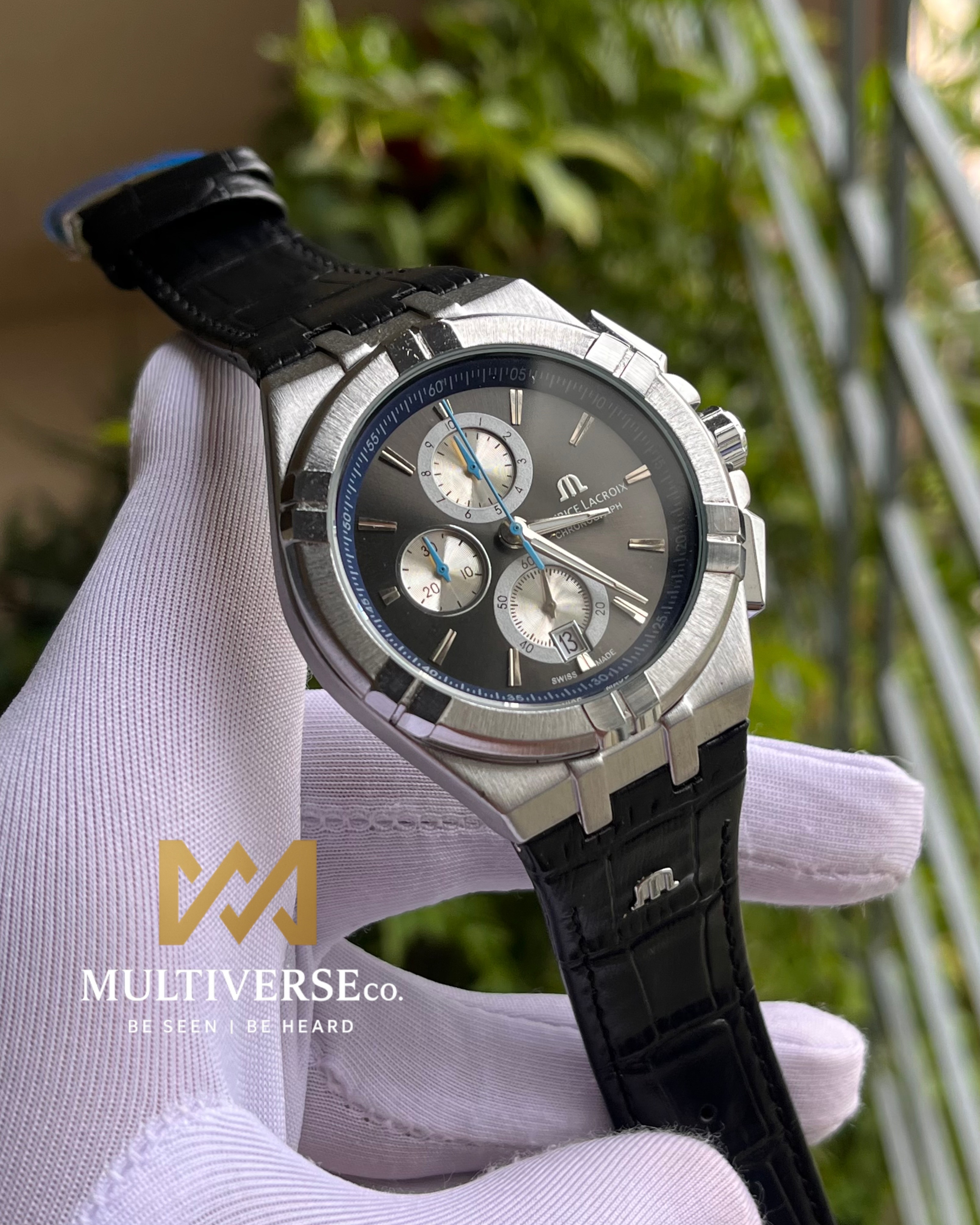 MAURICE LACROIX BLACK DIAL BLACK BELT (AA) | WATCH MULTIVERSE