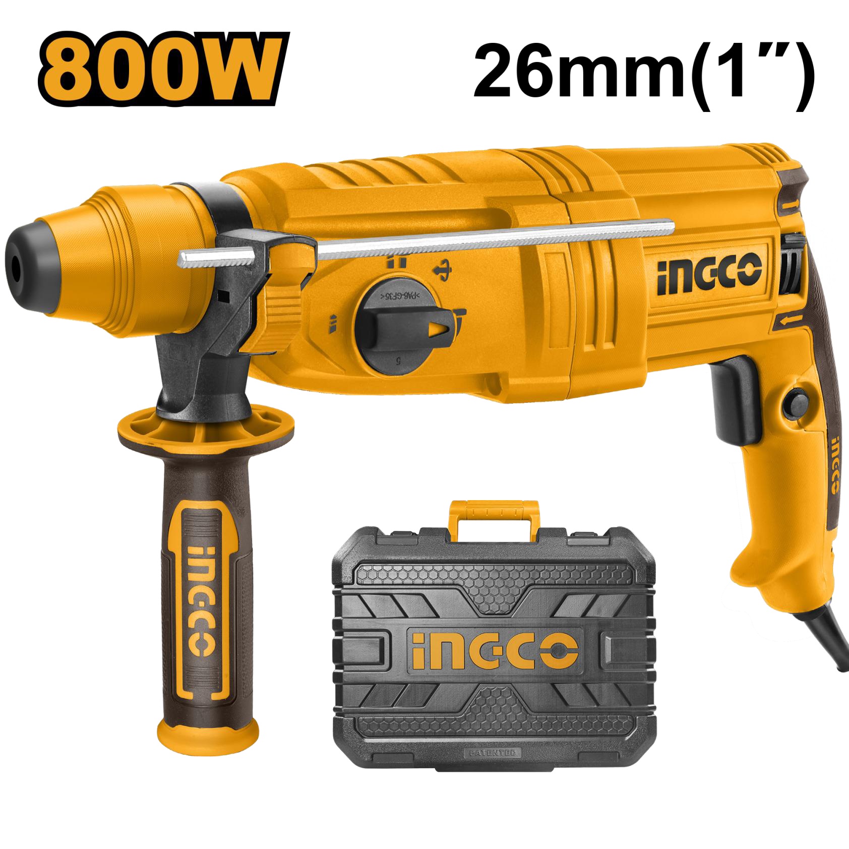 INGCO 800W Rotary Hammer Drill 26mm, 2.5J, Model: RGH9028 | Tolsen Tools Bangladesh