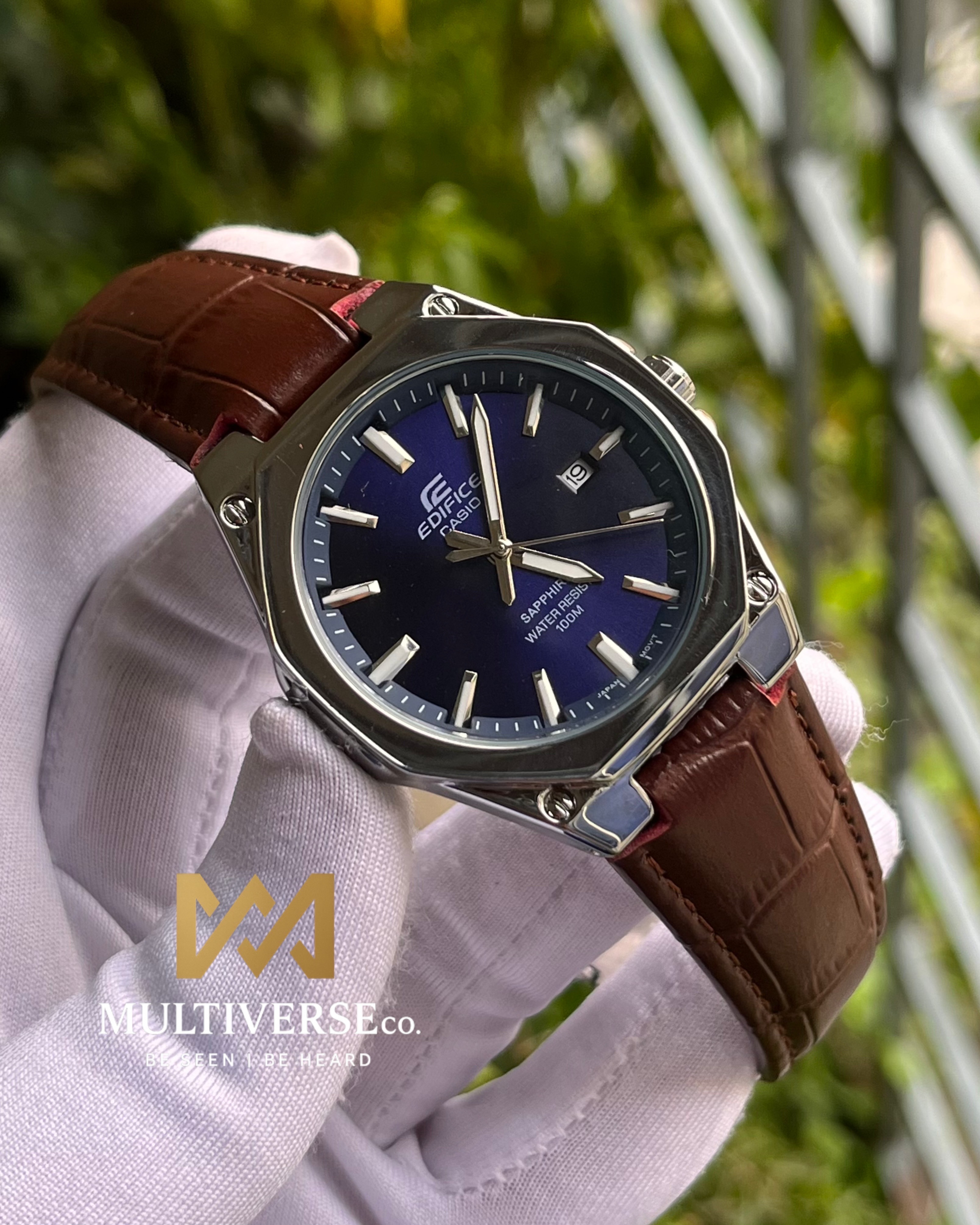 EDIFICE BROWN BELT BLUE DIAL (AA) | WATCH MULTIVERSE