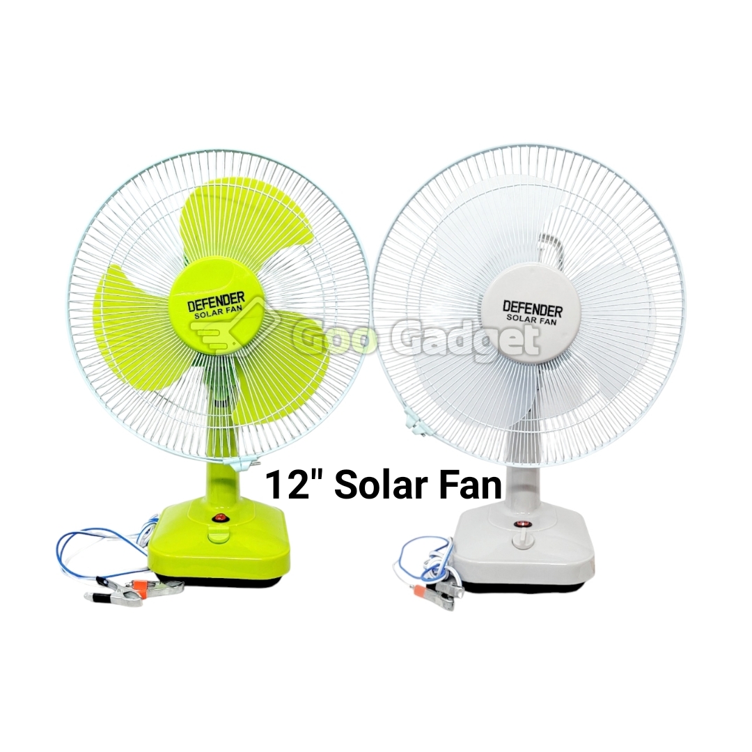 DEFENDER 12-Inch Solar Fan | 12V 1.1A DC | Dual Color | Speed Control ...
