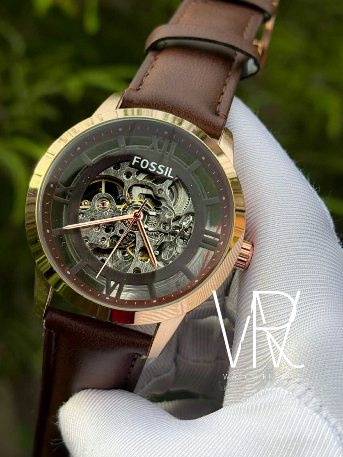 FOSSIL AUTO BROWN BELT GOLD CASE BROWN DIAL | Watch Realm