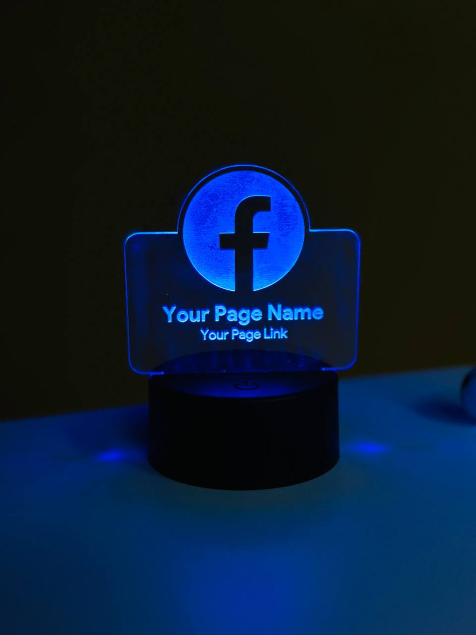 Customizable Facebook Logo Design Acrylic Multicolor Night Lamp | Bonduki