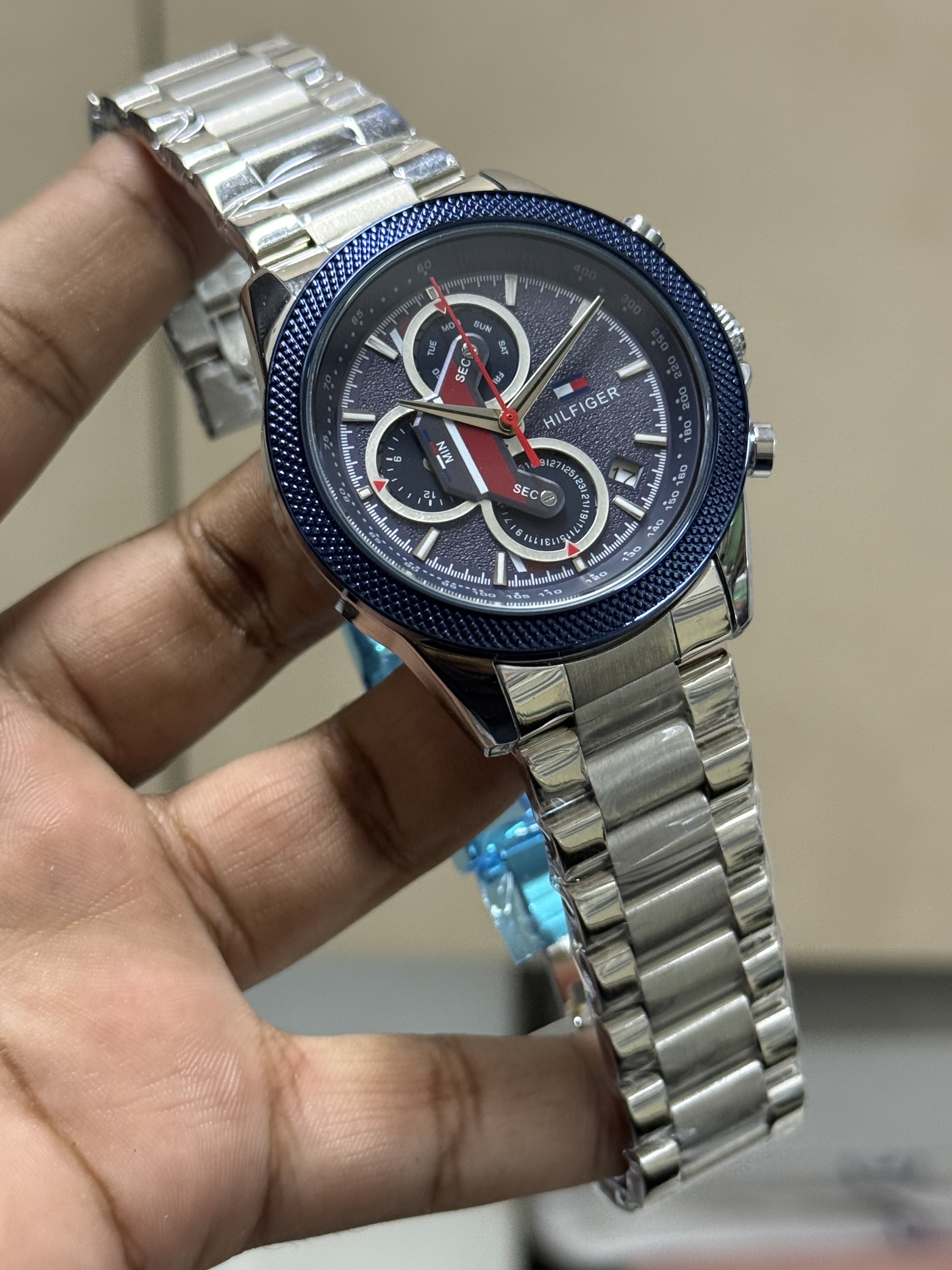 HILFIGER CHRONO CHAIN BLUE DIAL | Watch Legion BD