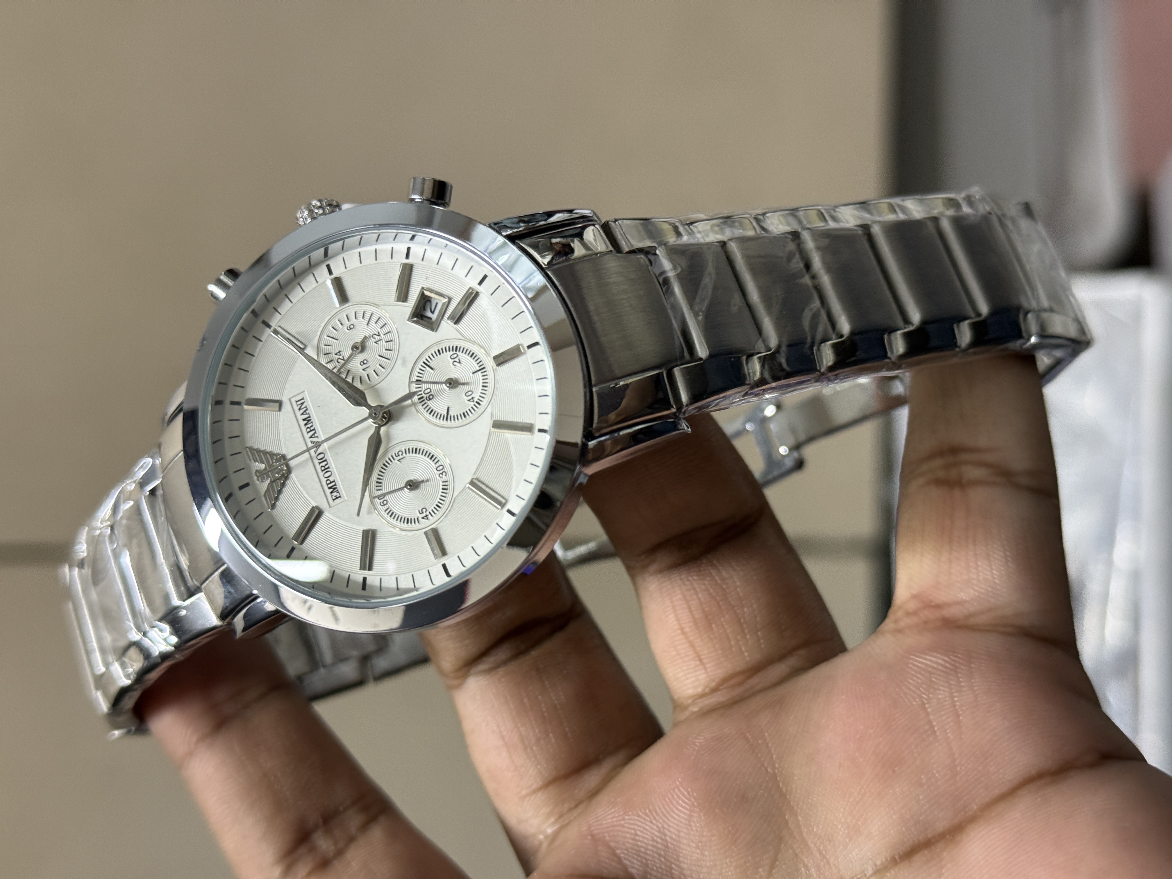 ARMANI CRONO CHAIN WHITE DIAL | Watch Legion BD