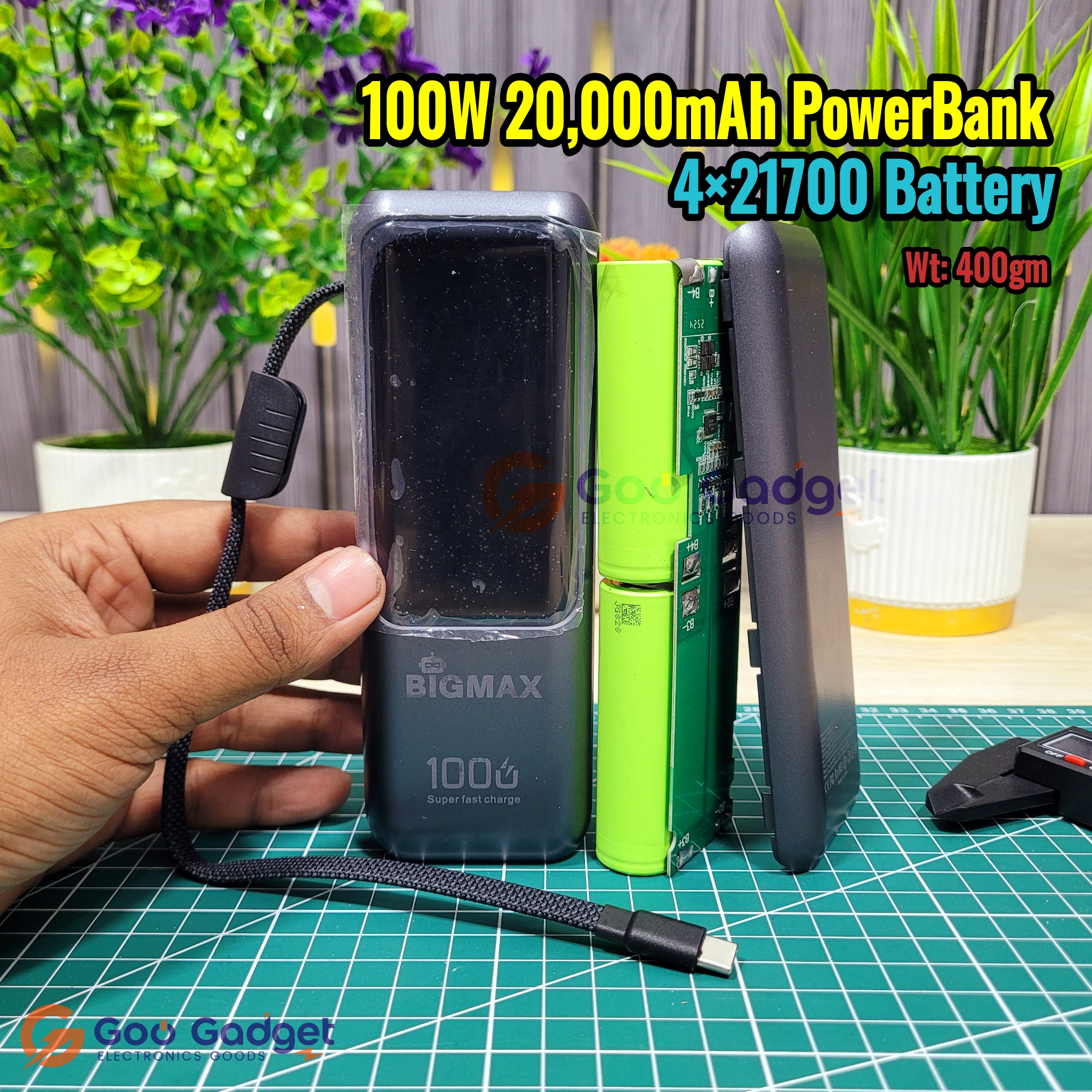 100W Super Fast Charging Power Bank (Built with 4×21700 Lithium Cells ...