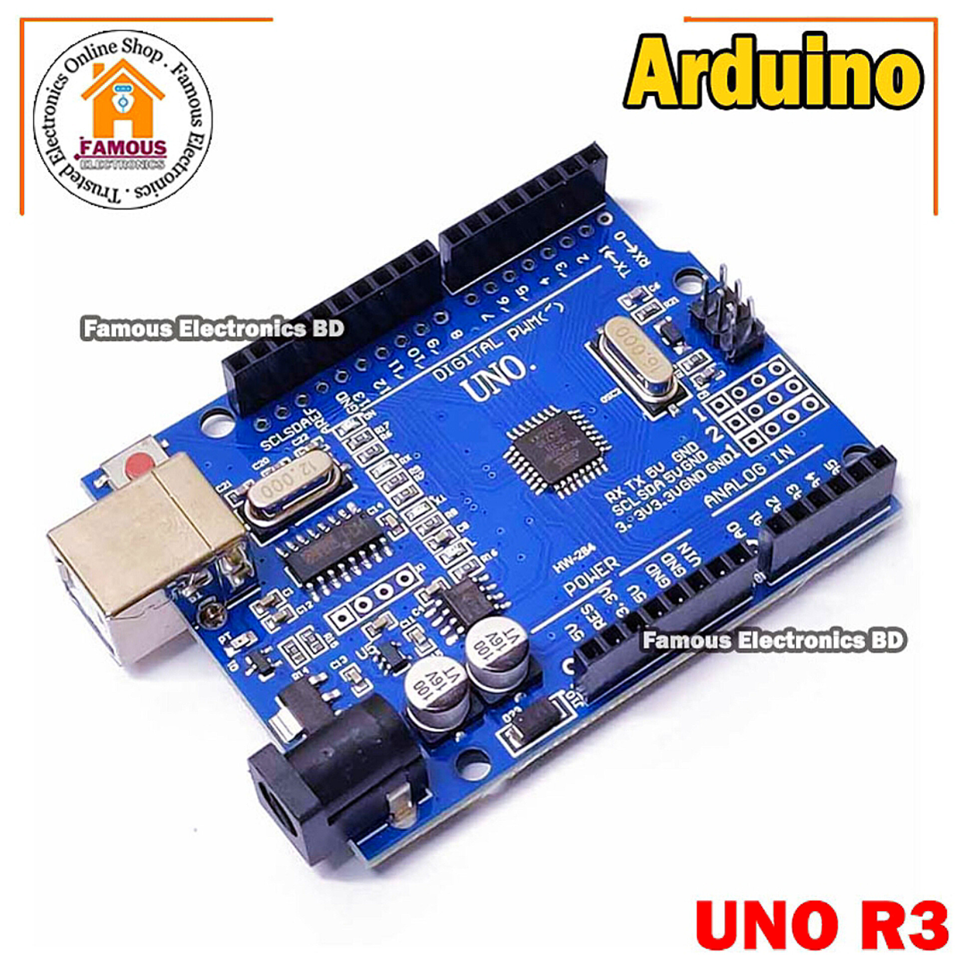 Arduino UNO R3 ATMEGA328P Chip CH340G Development Board with Data Cable ...