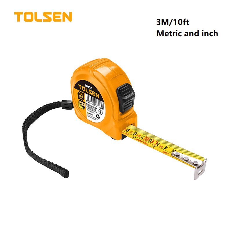 Tolsen Steel Measuring Tape 3M/10ft with metric and inch 36125 | Tolsen ...